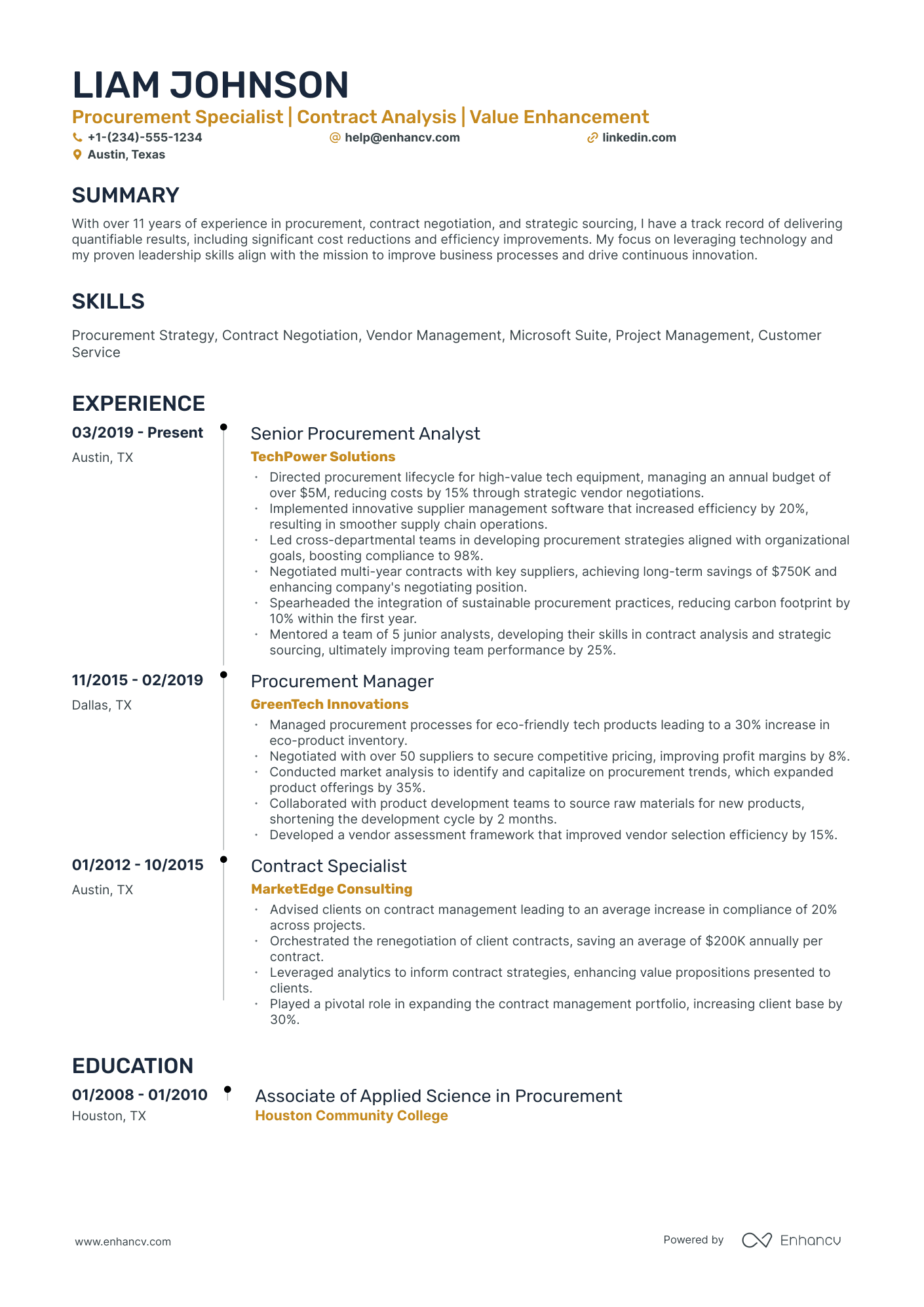 10 Contract Analyst Resume Examples & Guide for 2026