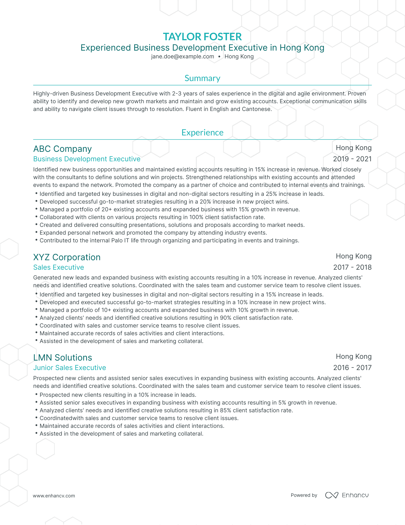 5 Business Development Executive Resume Examples & Guide for 2023