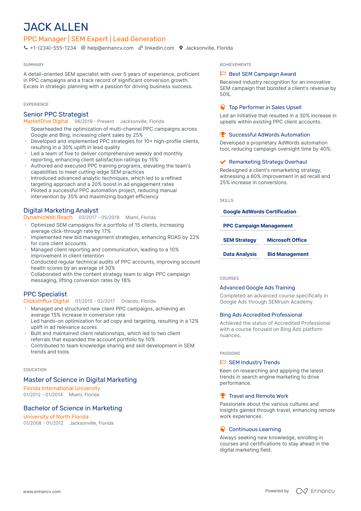 5 PPC Manager Resume Examples & Guide for 2024