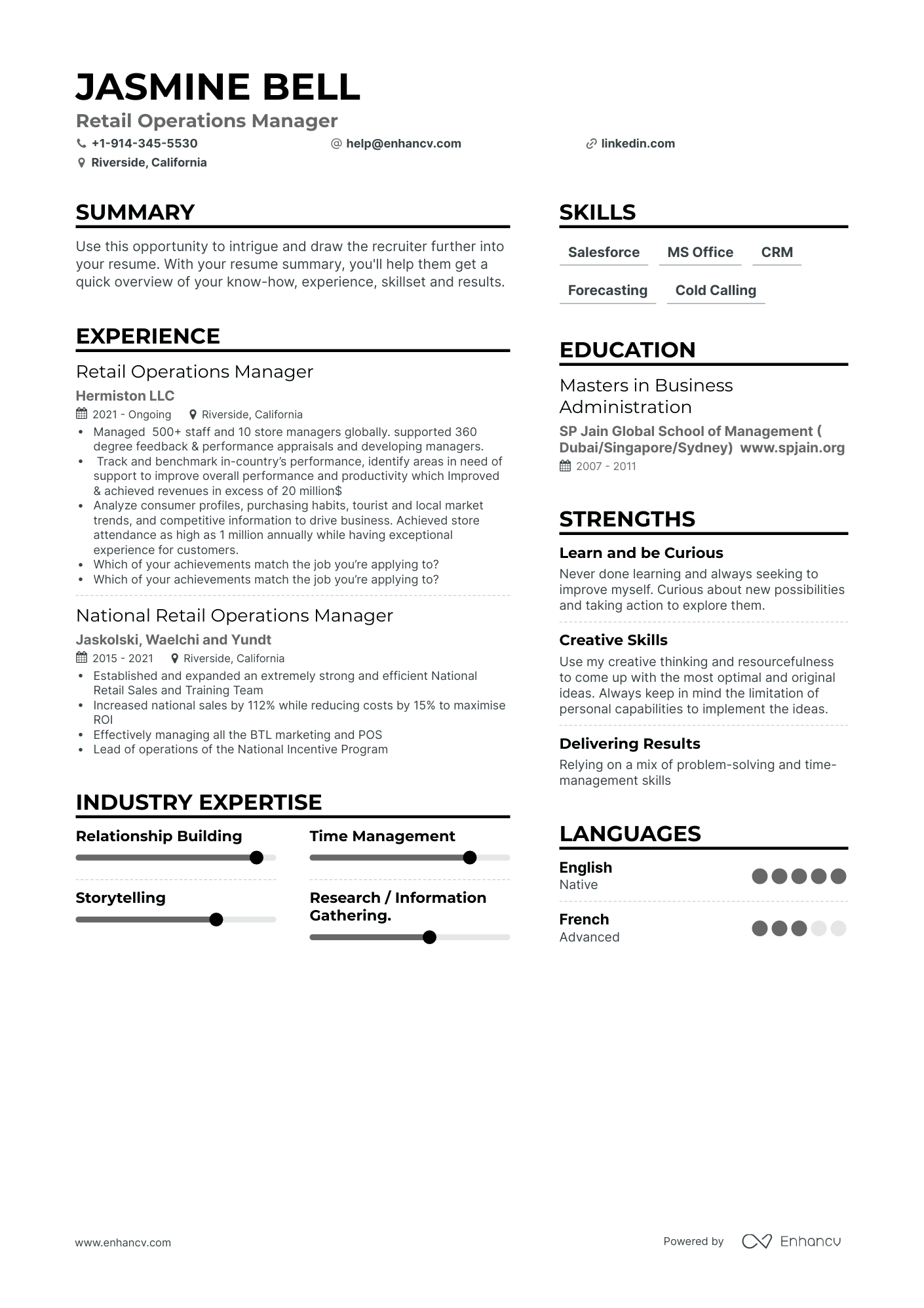 Retail Operations Manager Resume Examples & Guide for 2023 (Layout ...