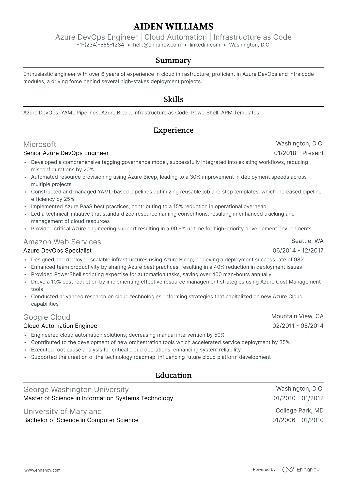 10 Azure Devops Engineer Resume Examples & Guide for 2025