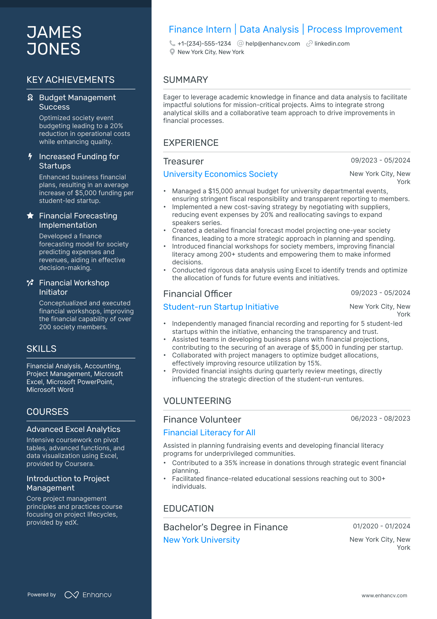 10 Finance Intern Resume Examples With 10/10 Score In 2025