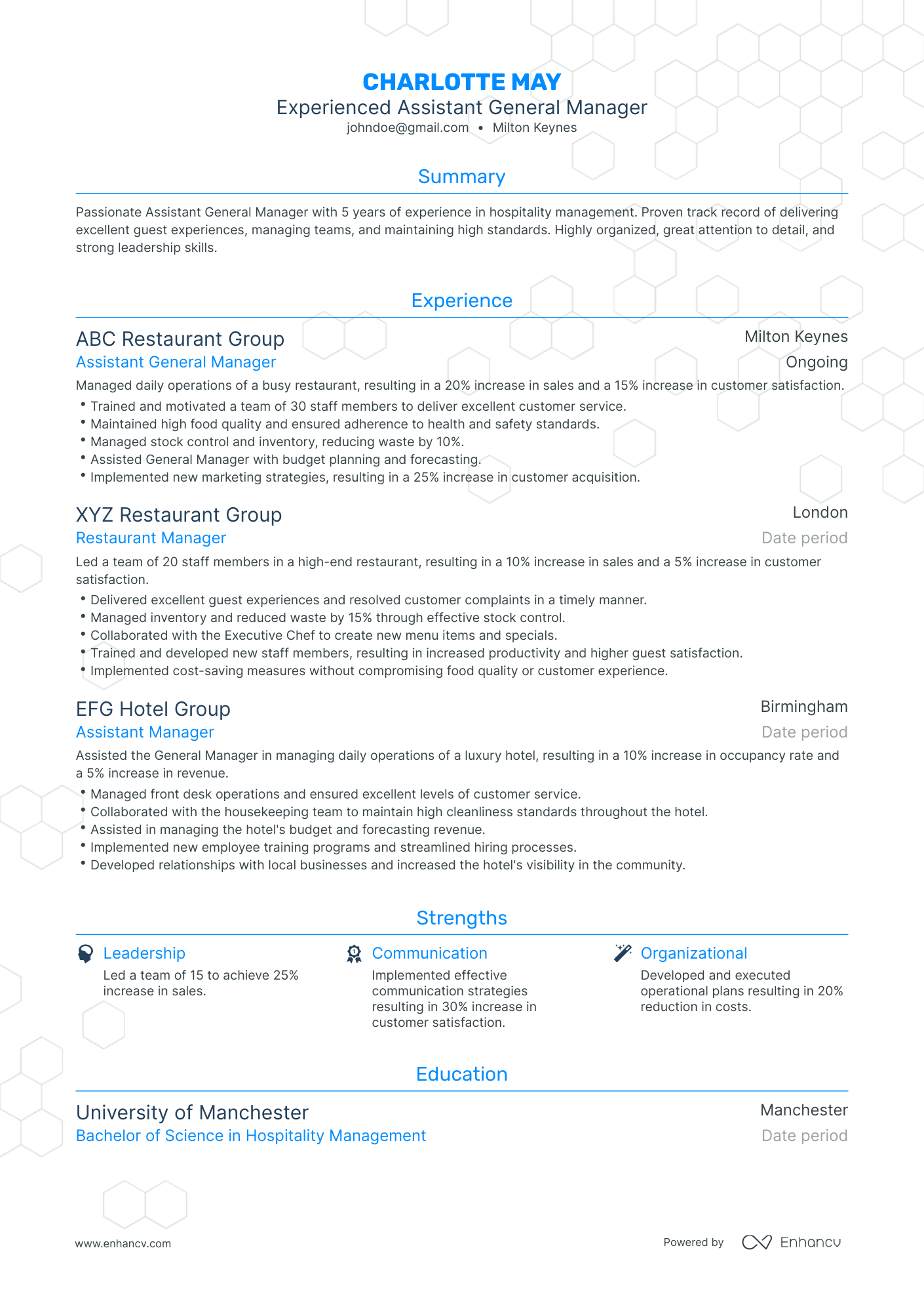 5 Assistant General Manager Resume Examples & Guide for 2024