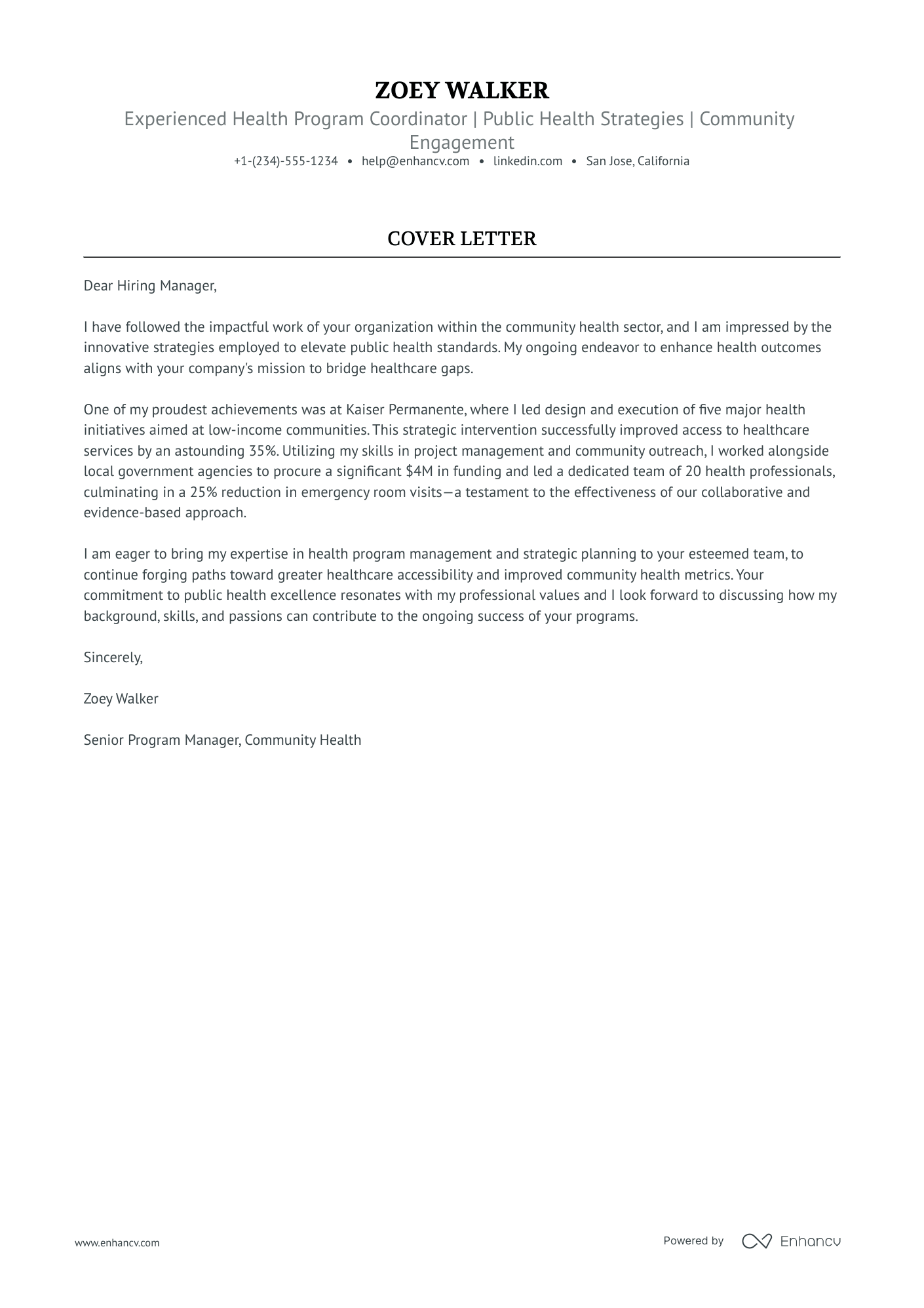 Healthcare Cover Letter: Examples, Tips & Templates | Enhancv