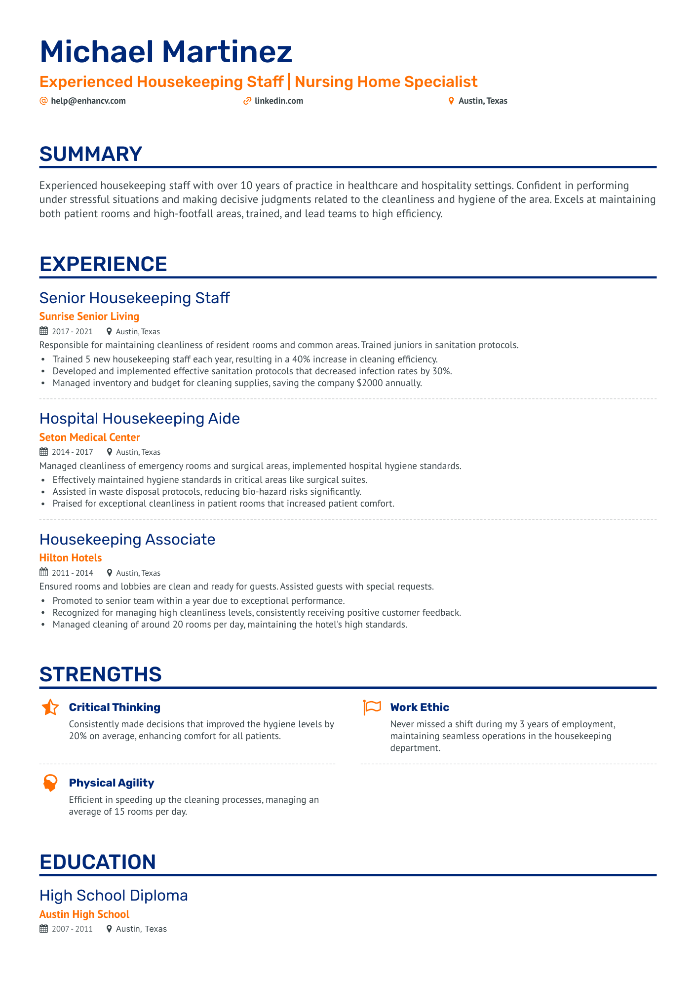 9 Housekeeper Resume Examples & Guide for 2024