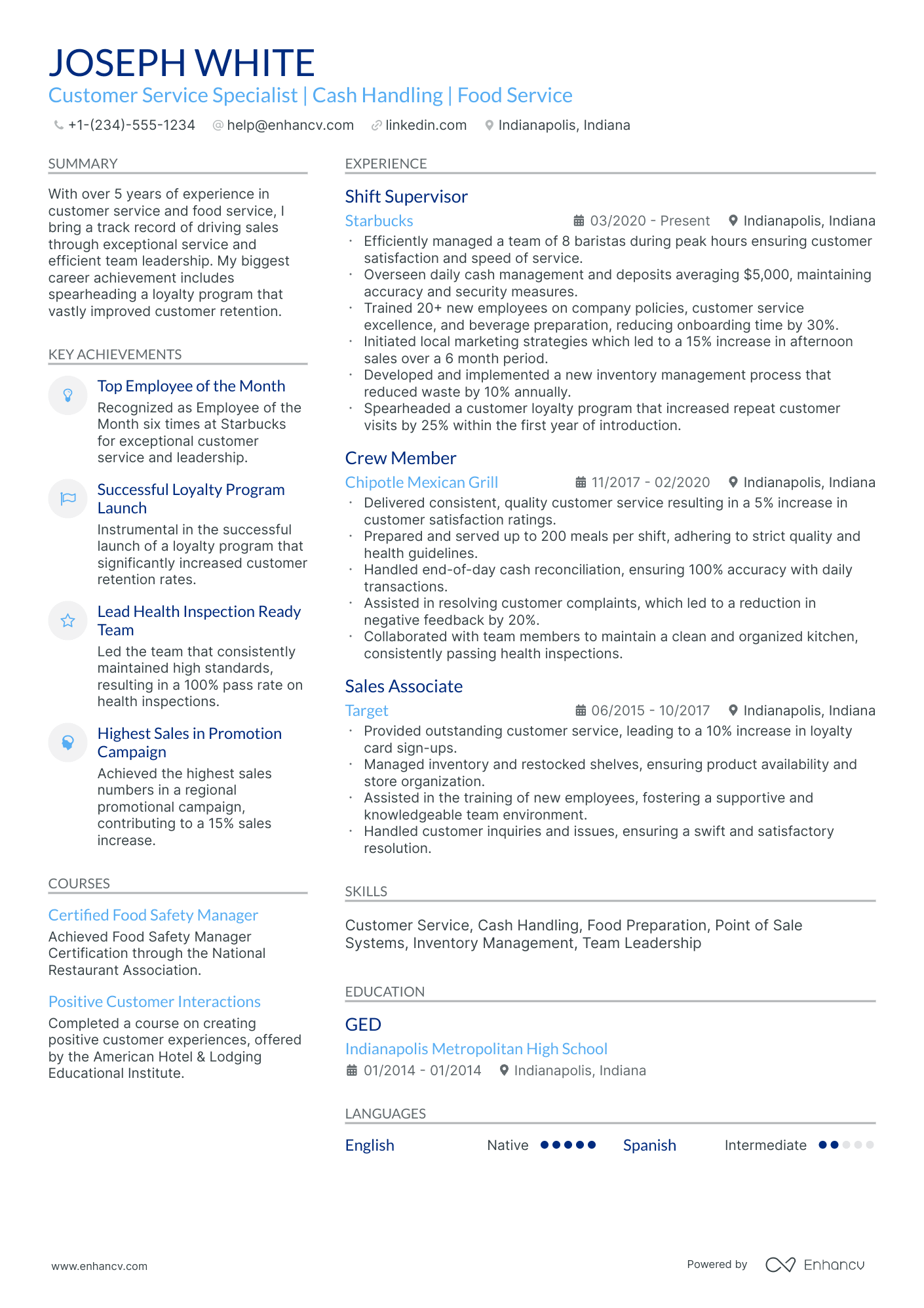 10 Ice Cream Server Resume Examples & Guide for 2026