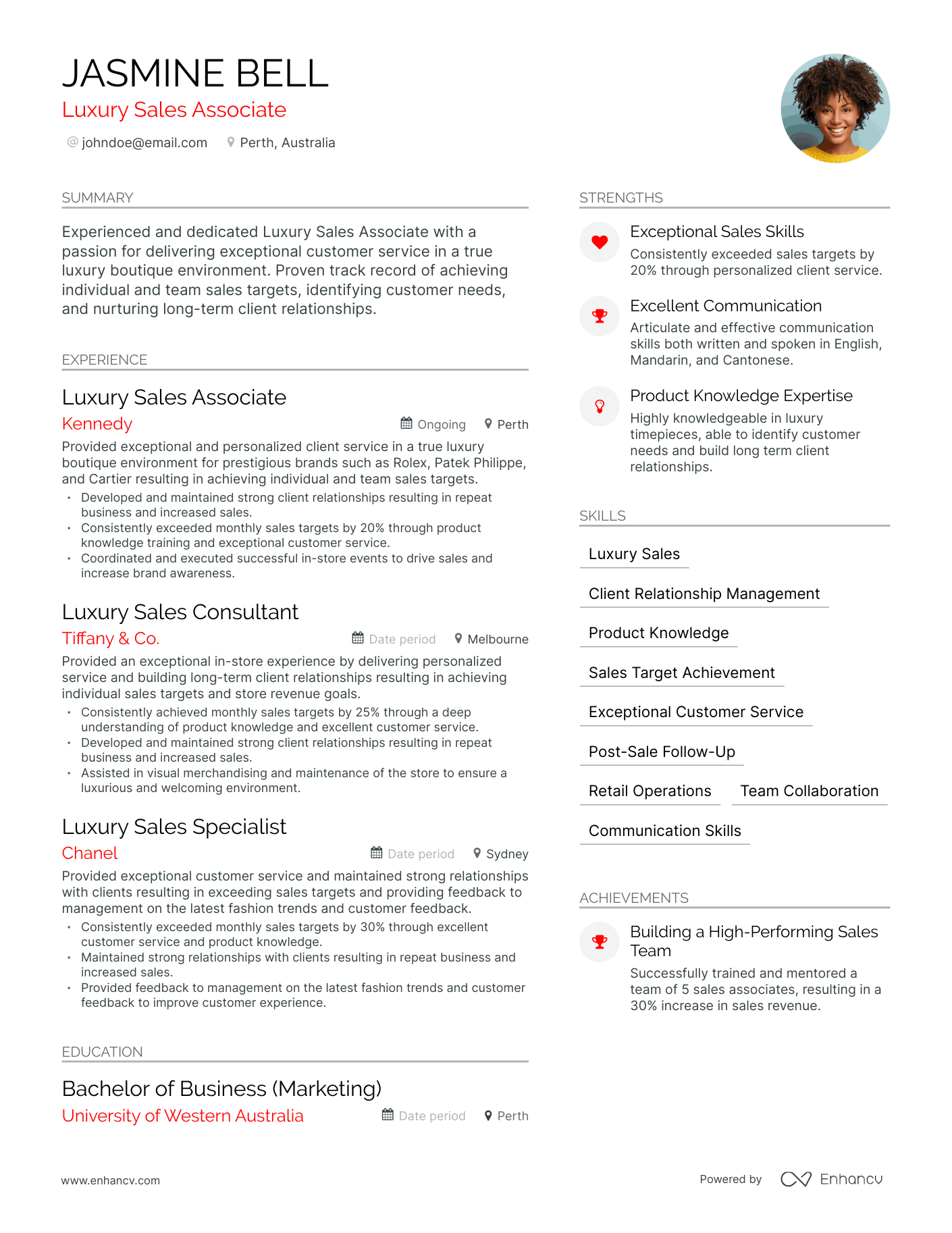 5 Luxury Sales Resume Examples & Guide for 2023