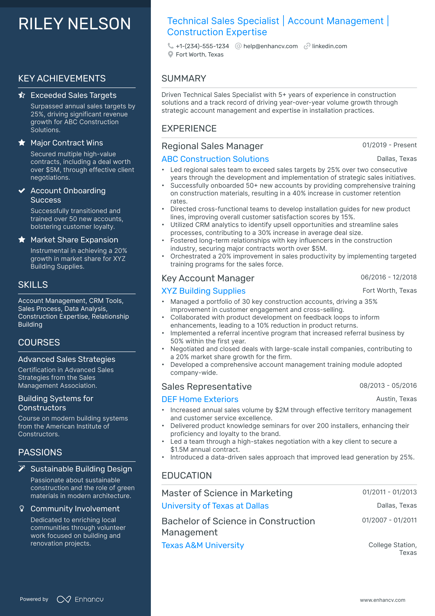 10 Technical Sales Manager Resume Examples & Guide for 2025
