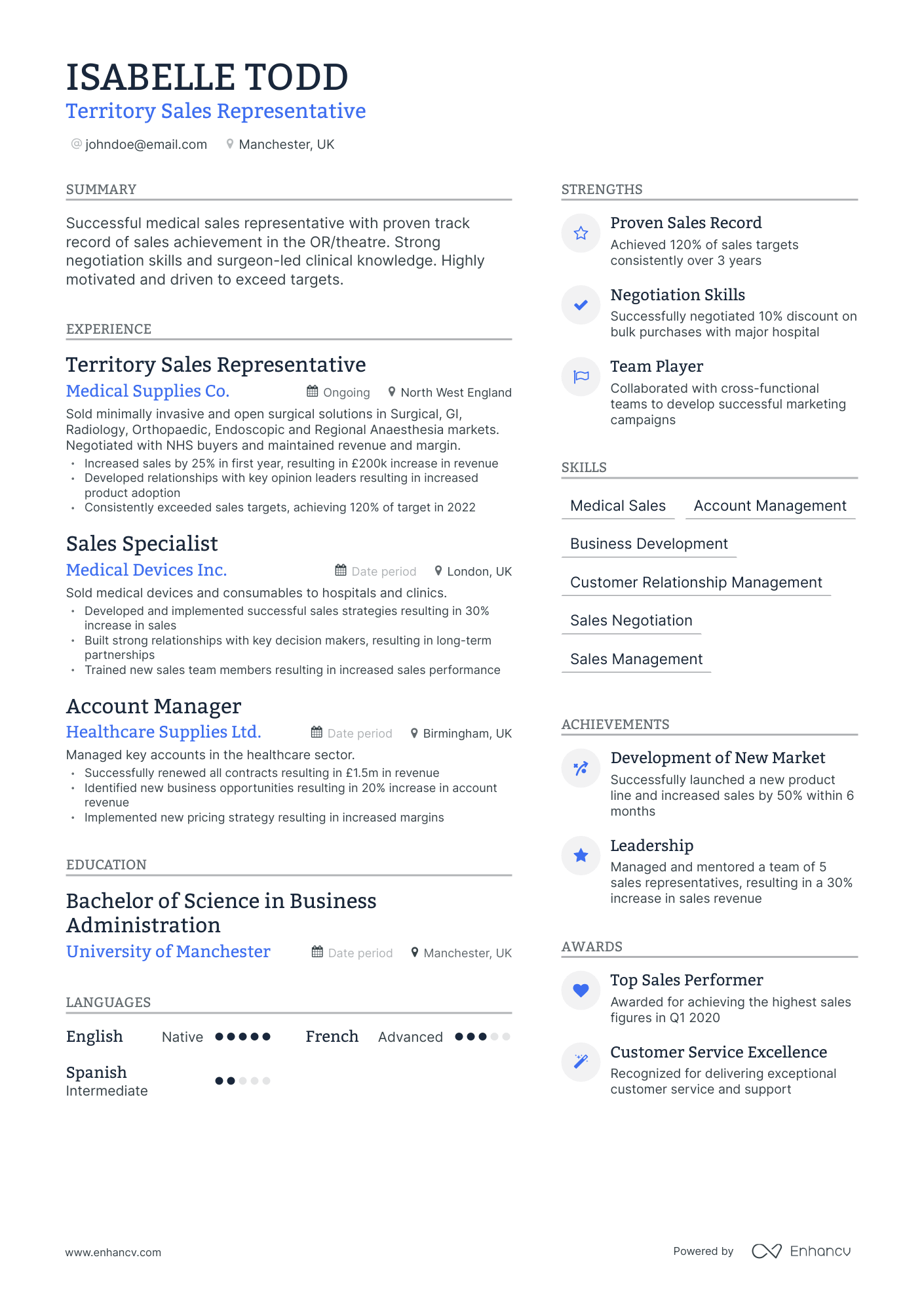 5 Territory Sales Representative Resume Examples & Guide for 2023