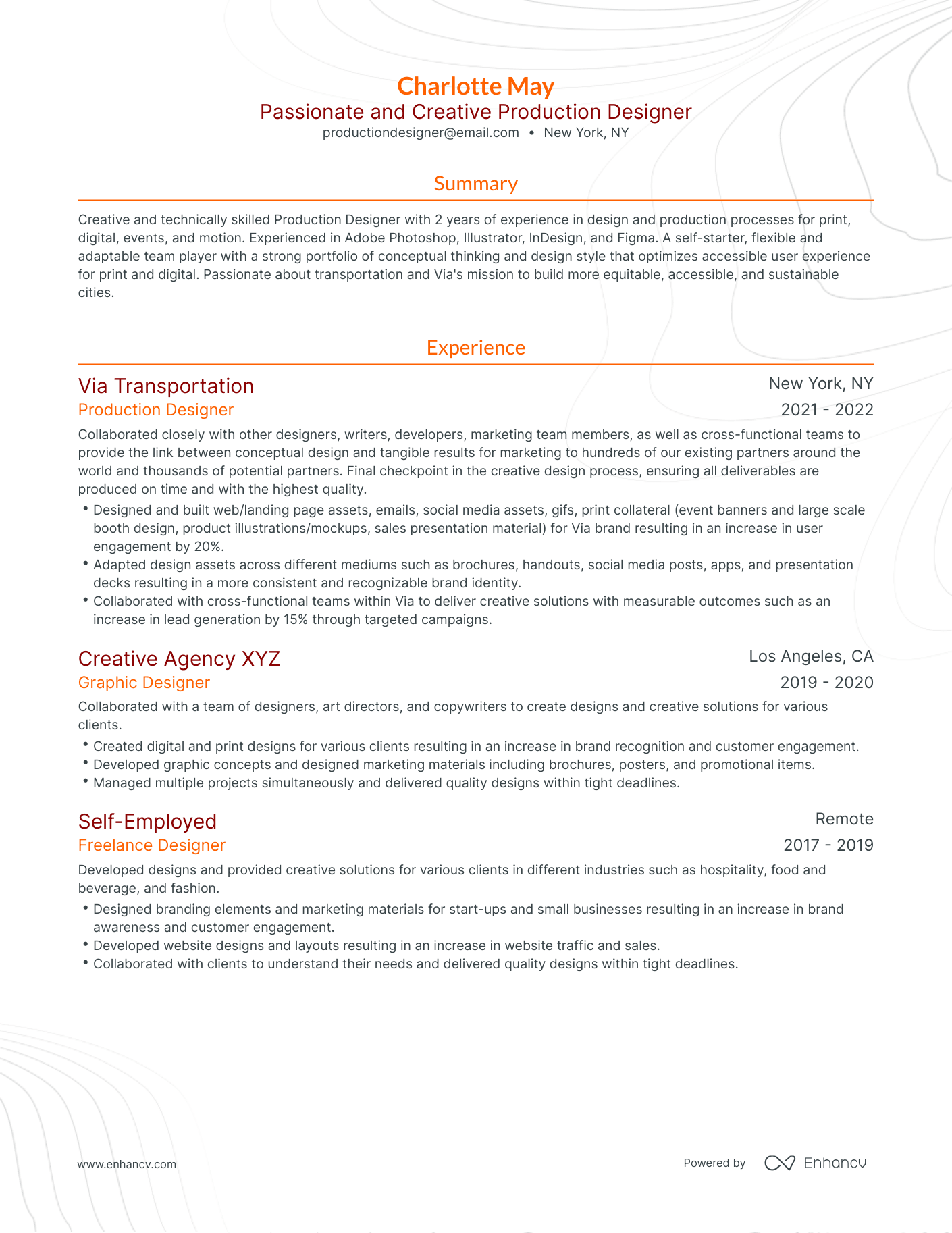 5 Production Designer Resume Examples & Guide for 2024