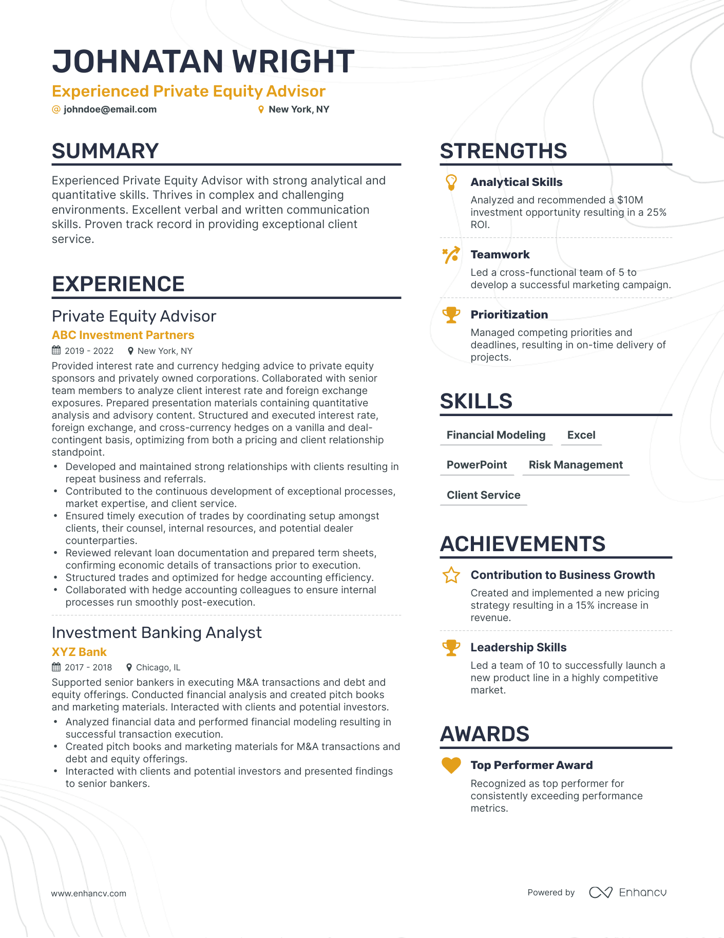 5 Private Equity Resume Examples & Guide for 2024