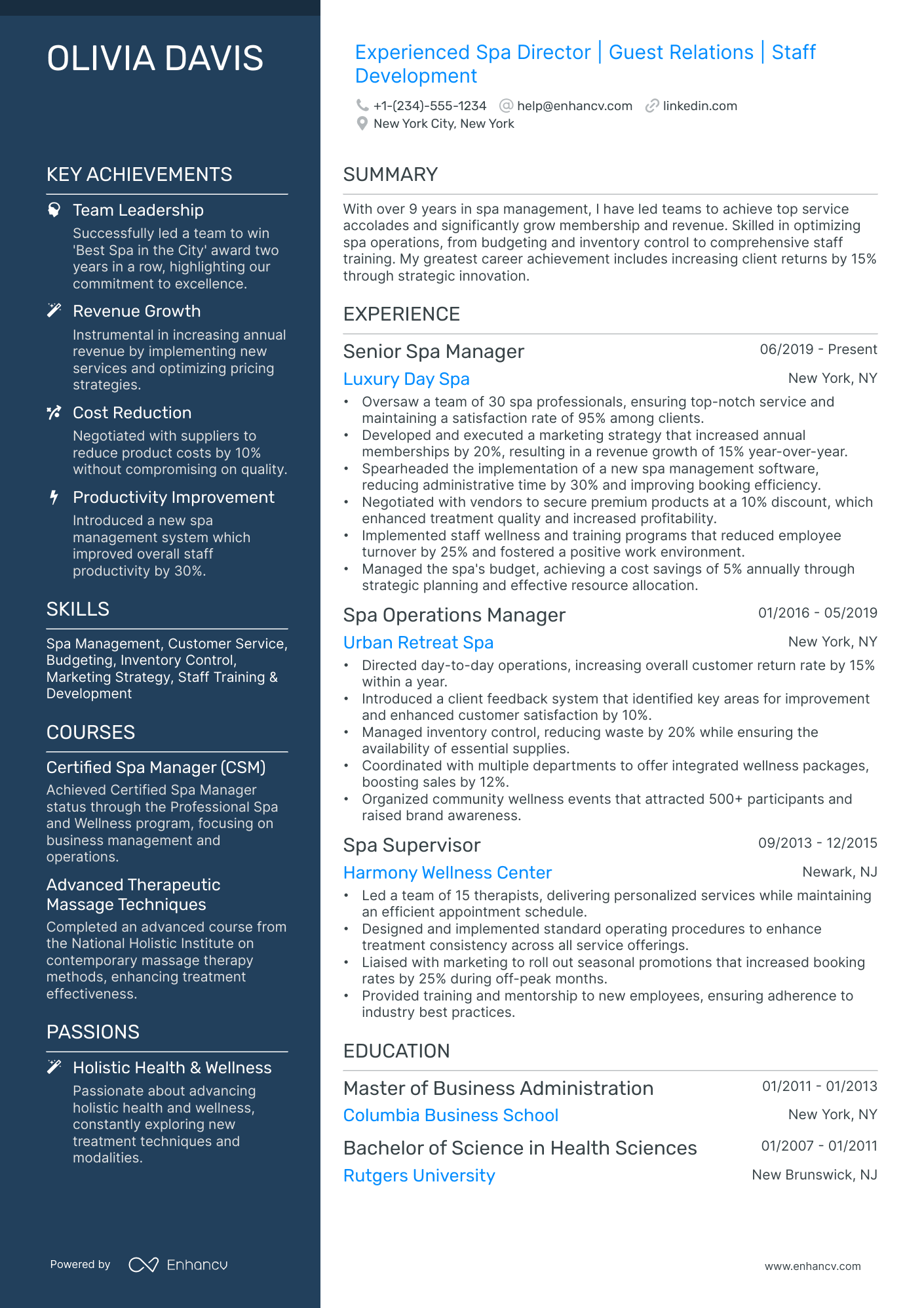 10 Spa Director Resume Examples & Guide for 2026
