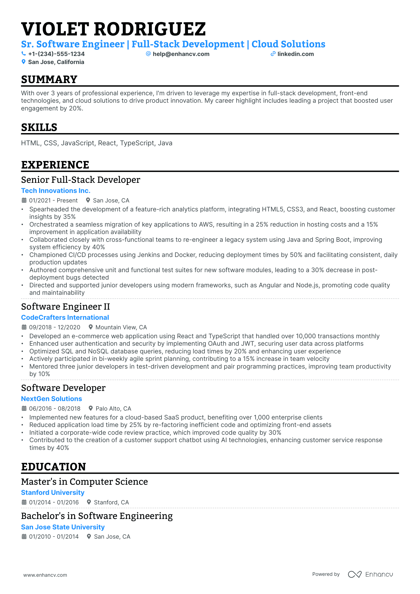10 Senior Software Engineer Resume Examples - March 2026