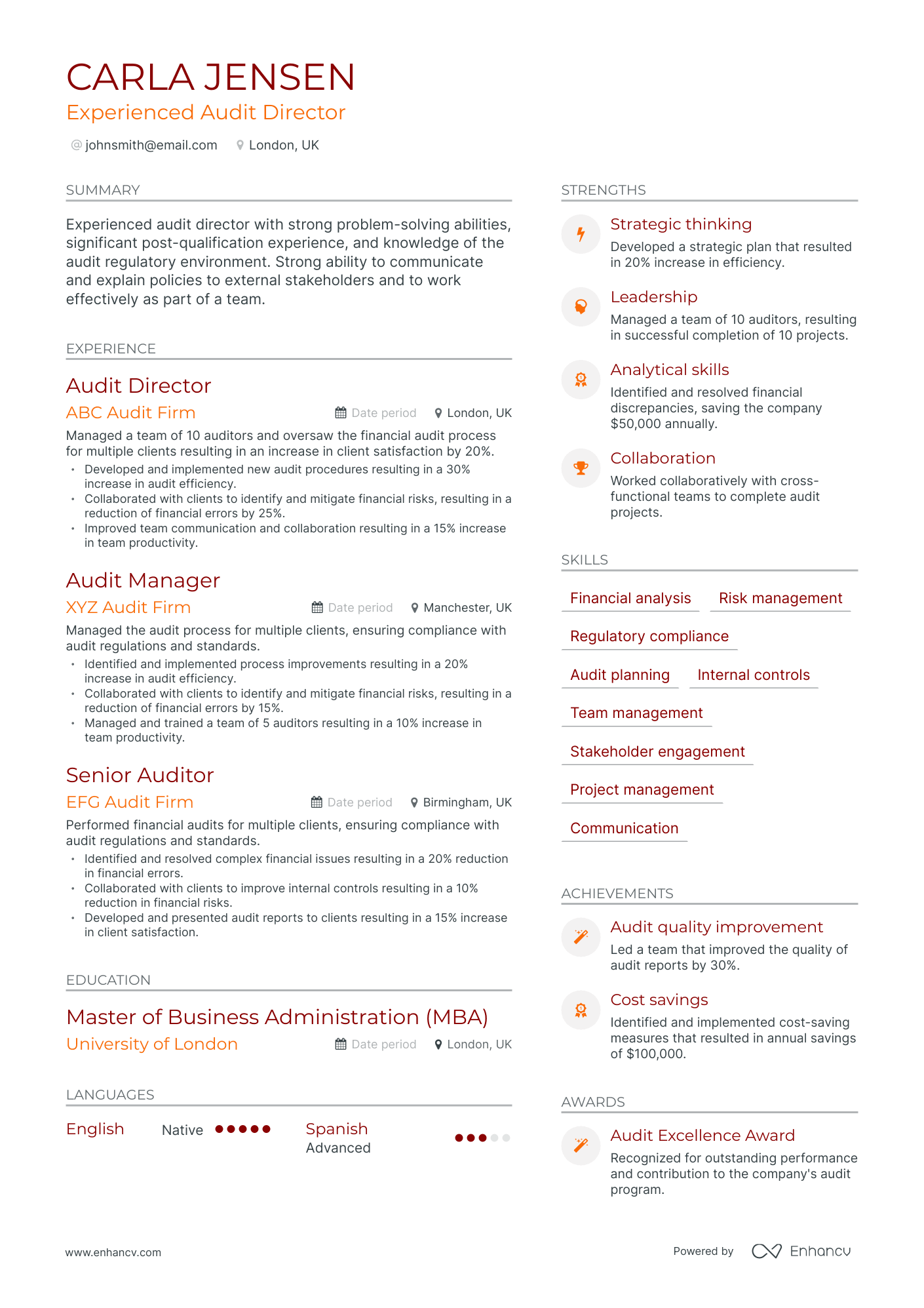 5 Audit Director Resume Examples & Guide for 2023