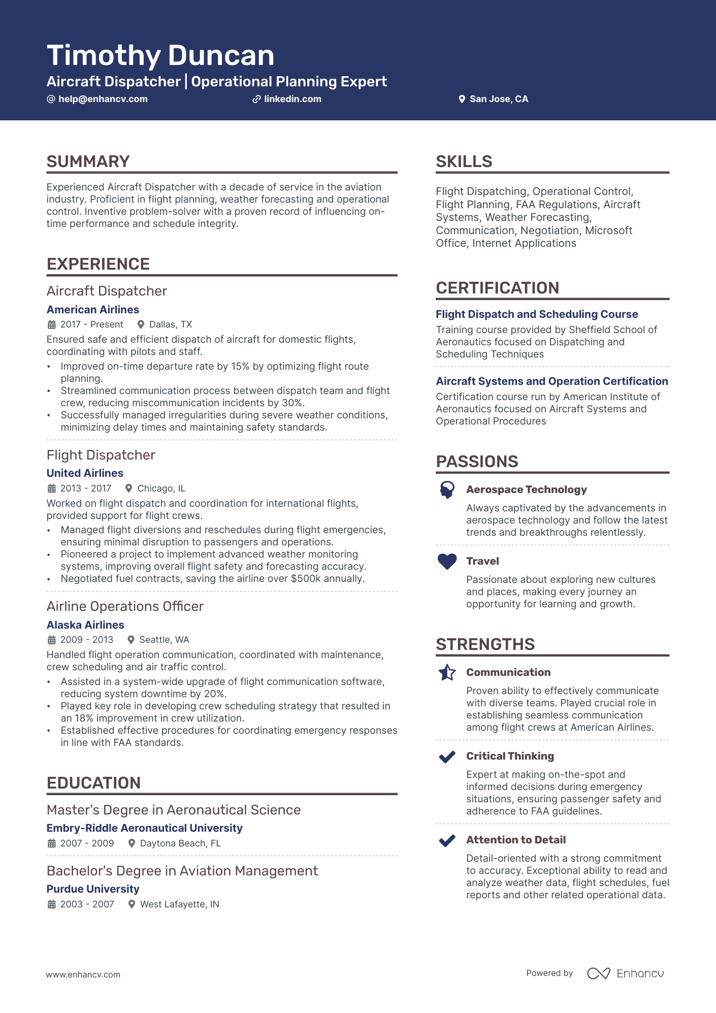 10 Aircraft Dispatcher Resume Examples & Guide for 2026