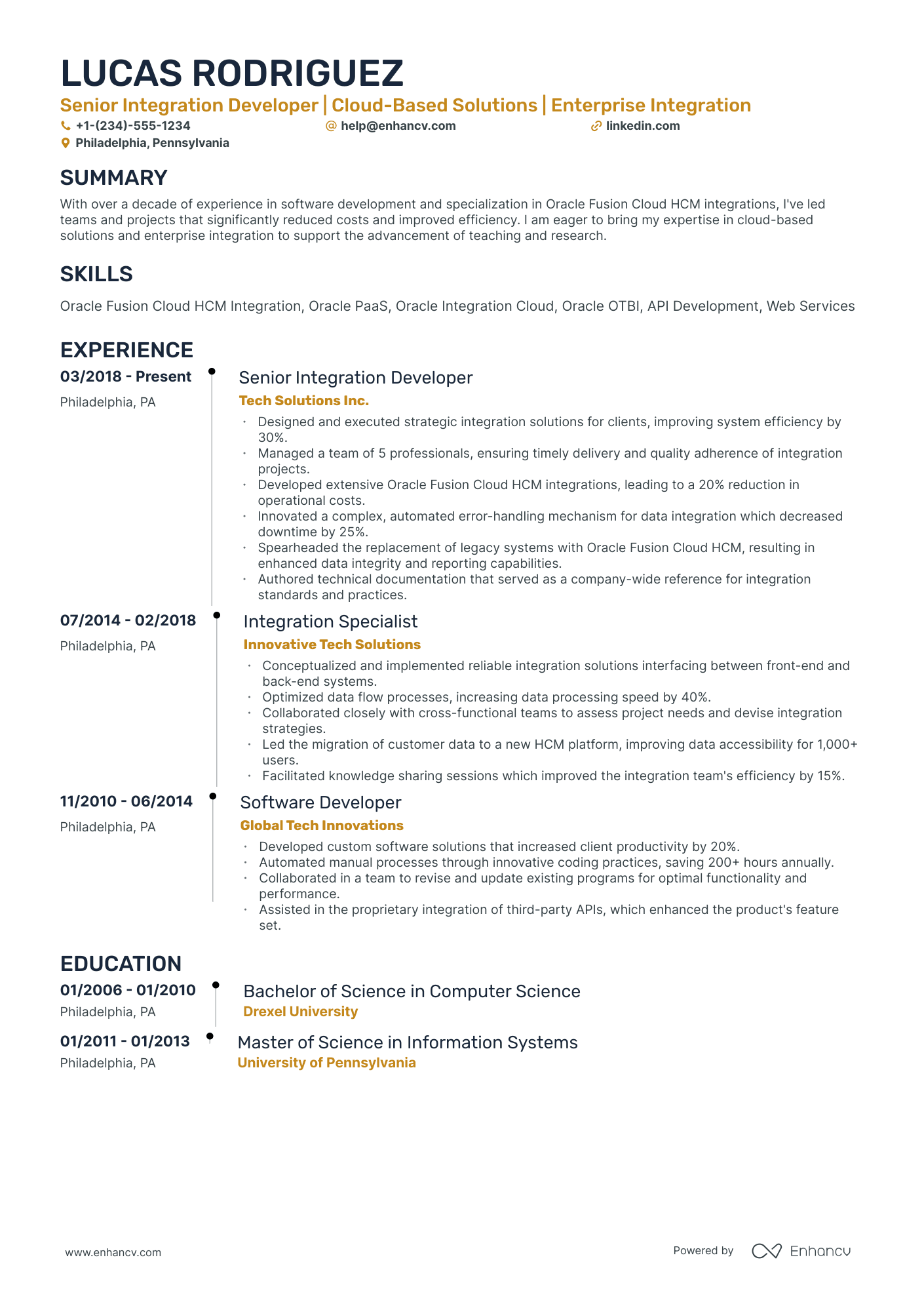10 Integration Developer Resume Examples & Guide for 2026