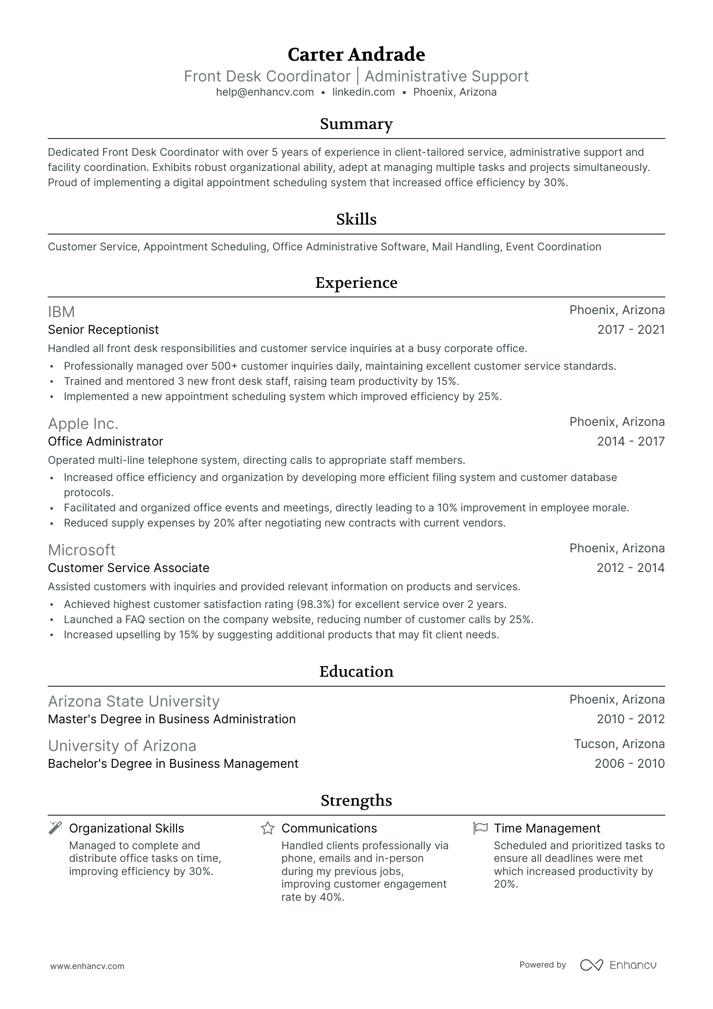 10 Front Desk Coordinator Resume Examples & Guide for 2025