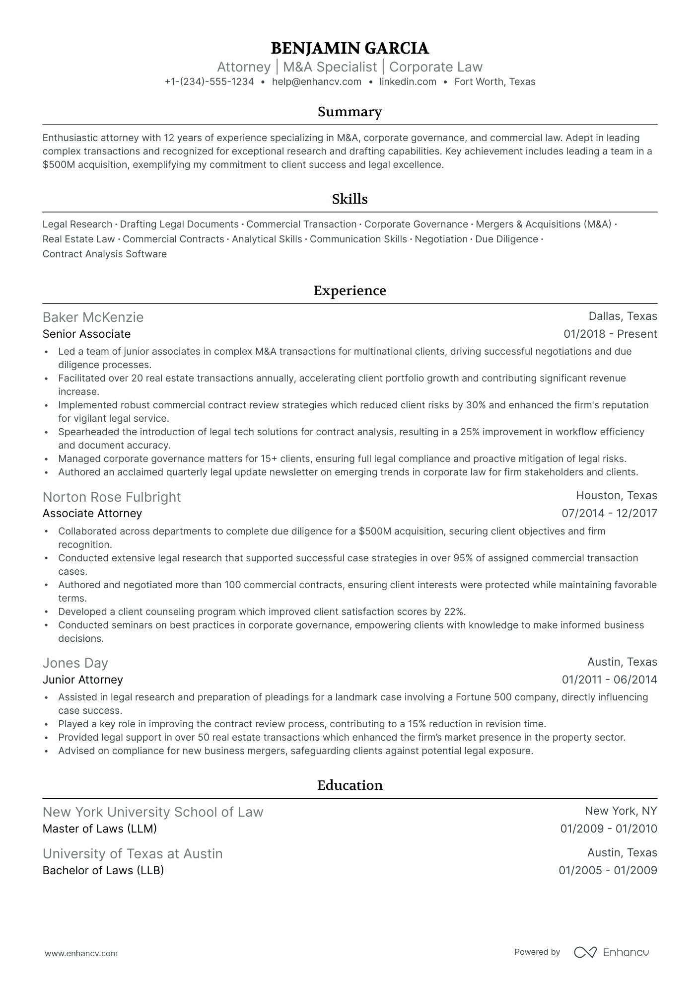 5 Corporate Lawyer Resume Examples & Guide for 2024