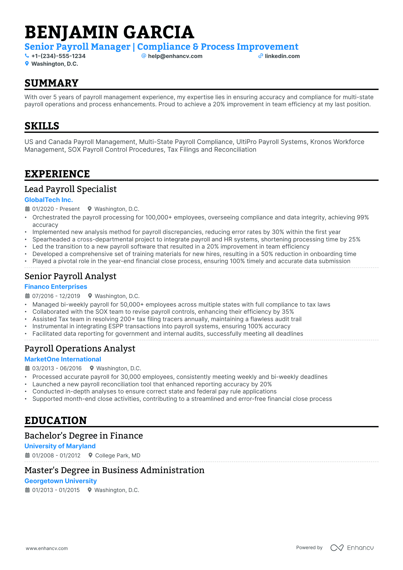 10 Payroll Manager Resume Examples & Guide for 2026