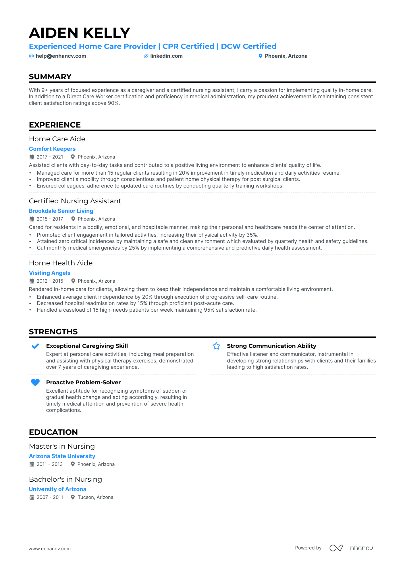 5 Elderly Caregiver Resume Examples & Guide for 2024