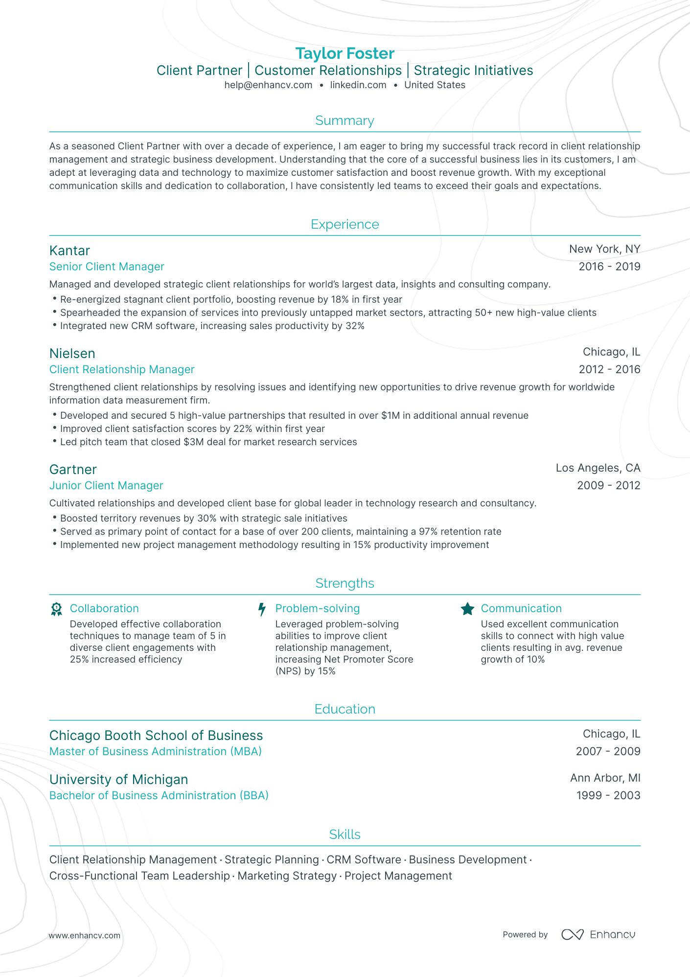5 Client Partner Resume Examples & Guide for 2024