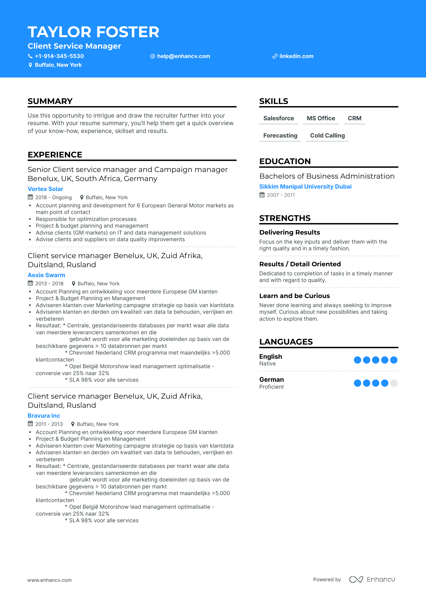 Client Service Manager Resume Examples & Guide for 2023 (Layout, Skills ...