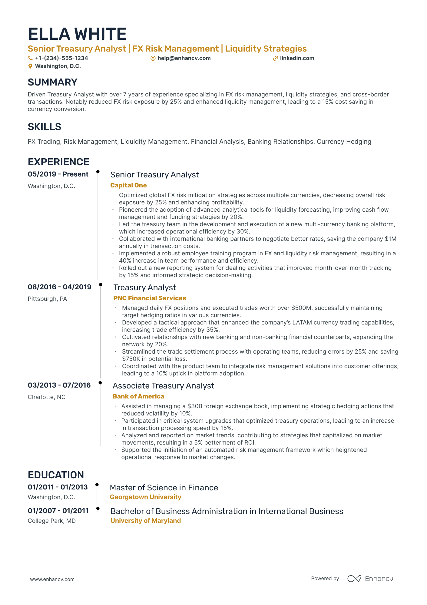 10 Treasury Manager Resume Examples & Guide for 2026