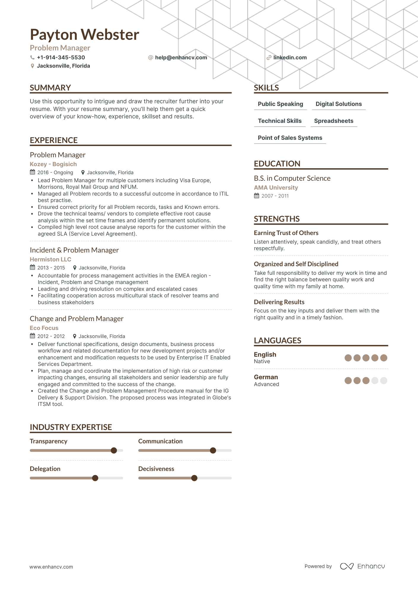 Problem Manager Resume Examples & Guide for 2023 (Layout, Skills ...