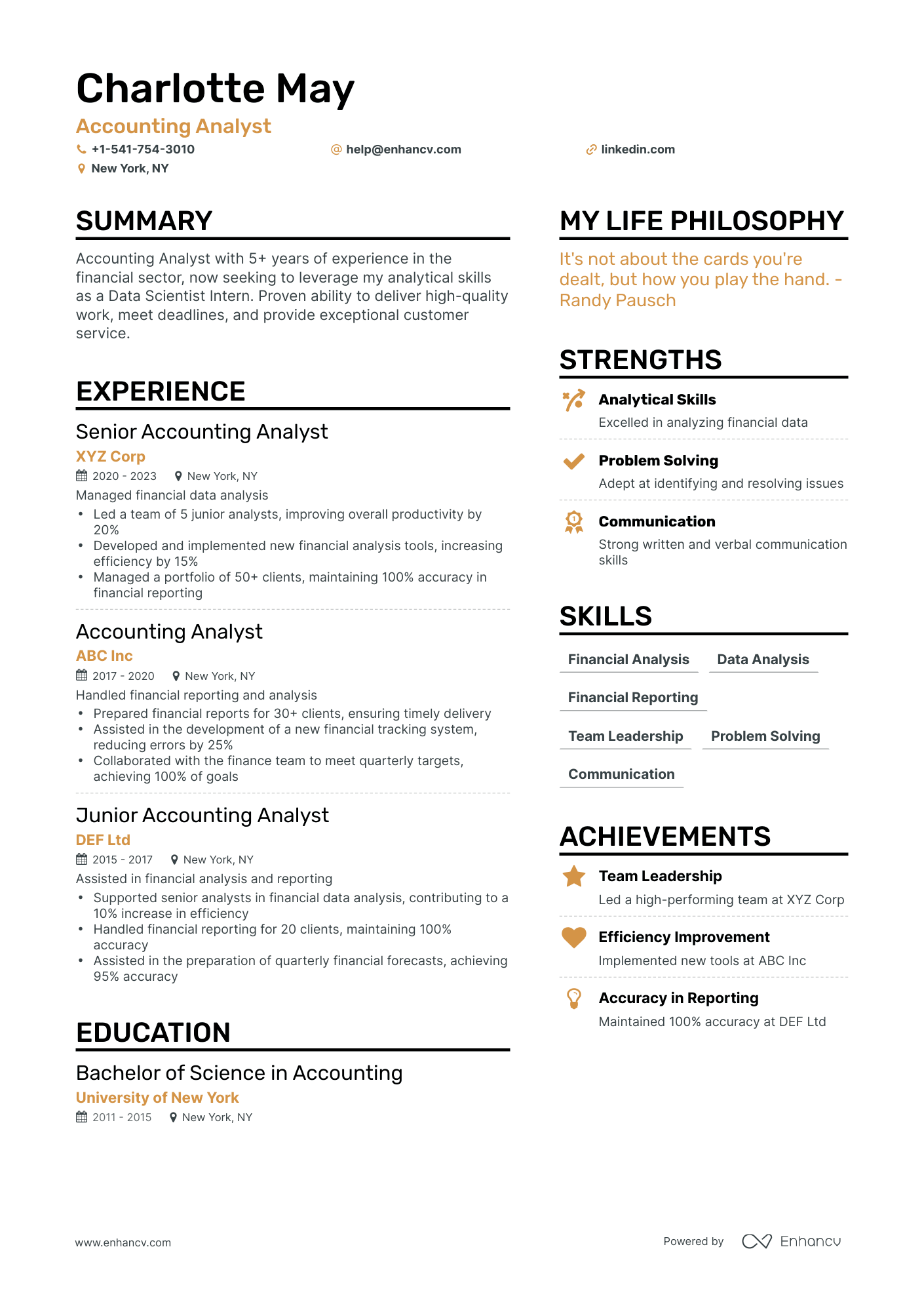 5 Accounting Analyst Resume Examples & Guide for 2024