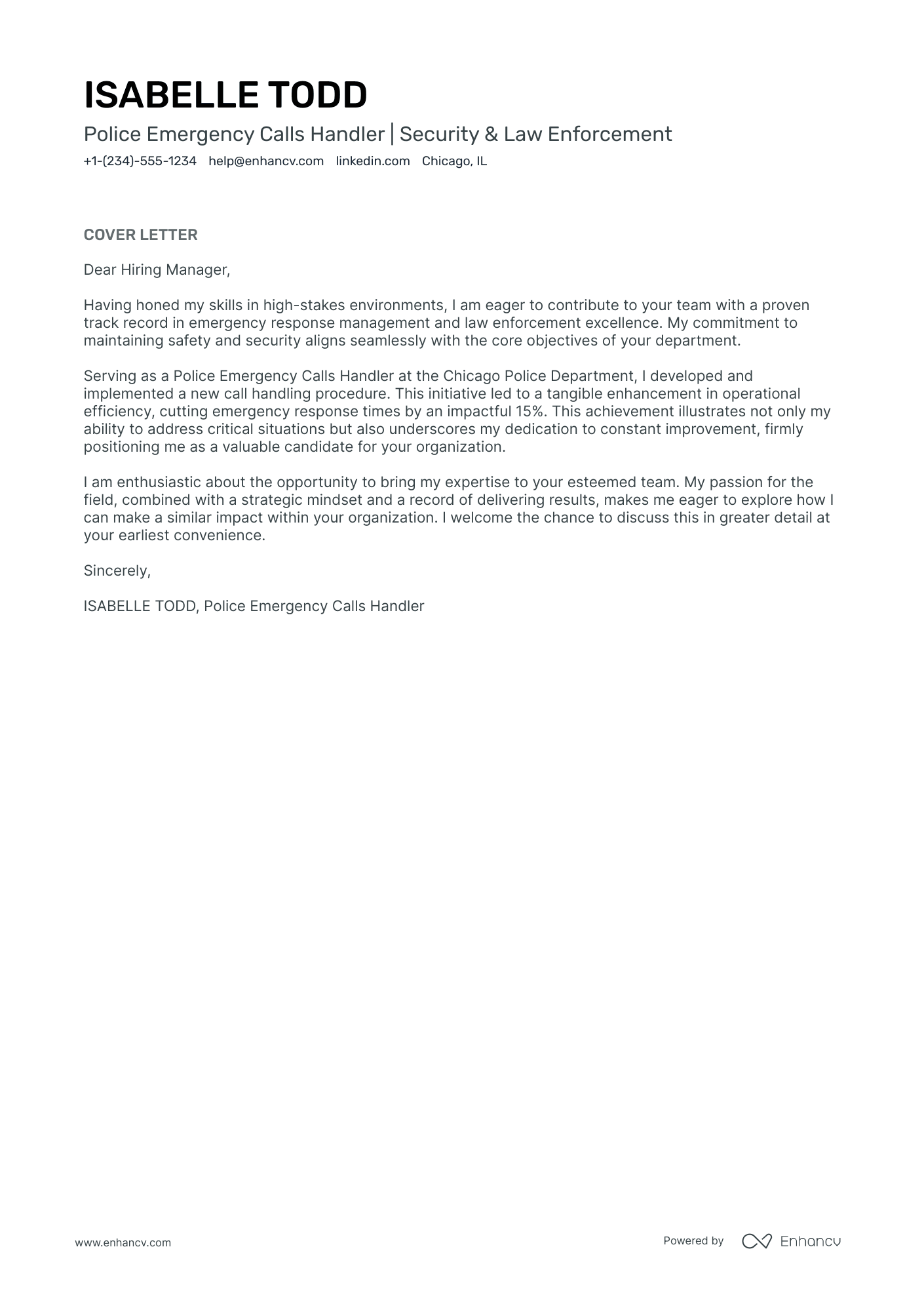10 Professional Police Officer Cover Letter Examples and Template for ...