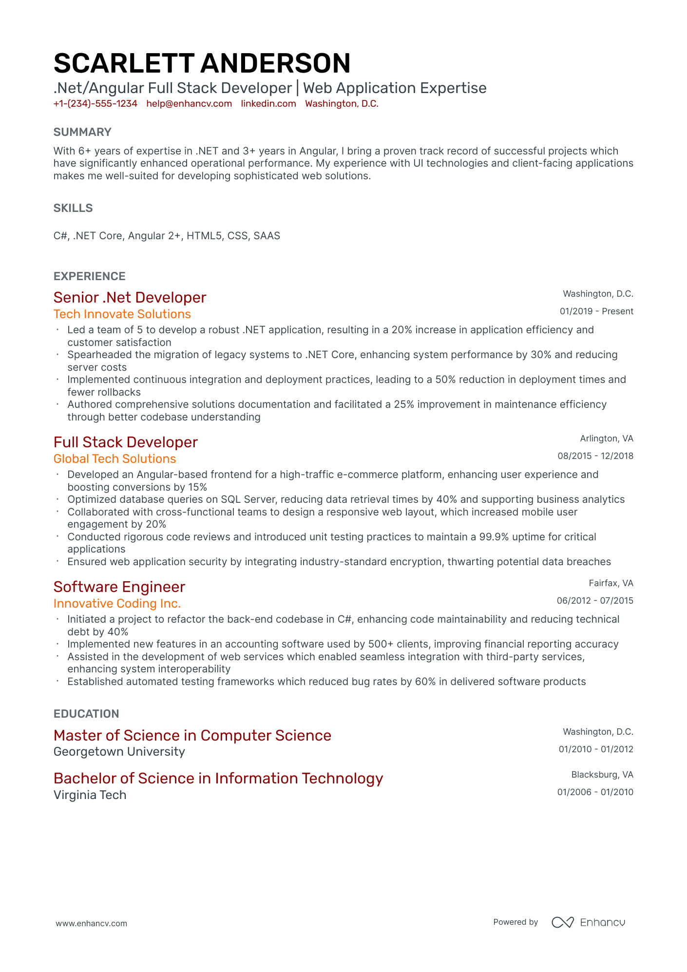 10 Angular Full-Stack Developer Resume Examples & Guide for 2025