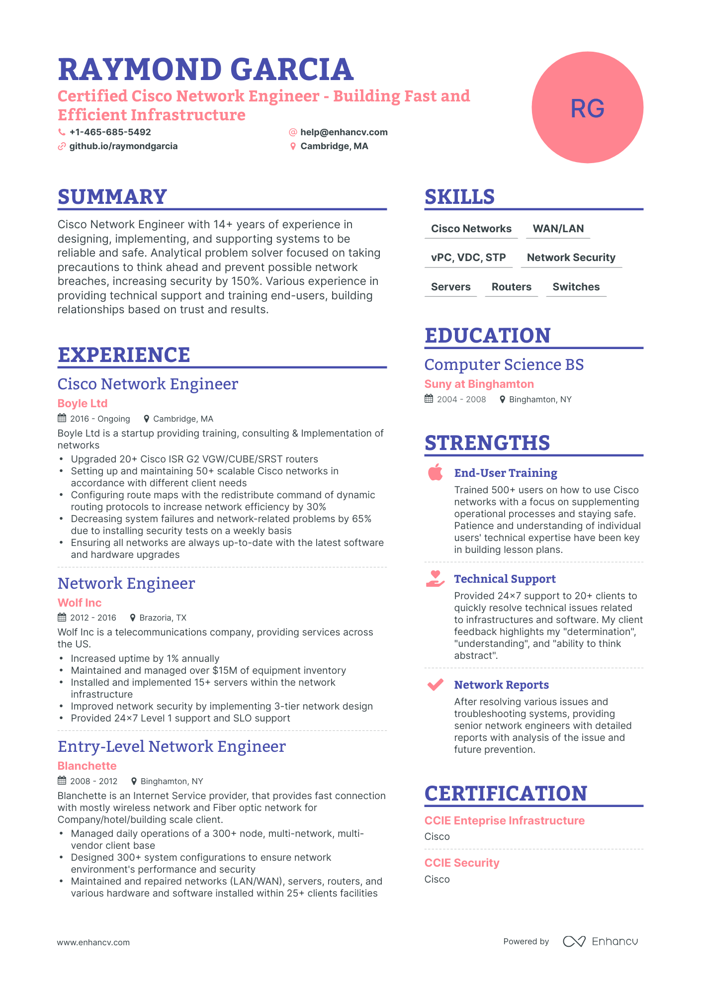 5 Cisco Network Engineer Resume Examples & Guide for 2023