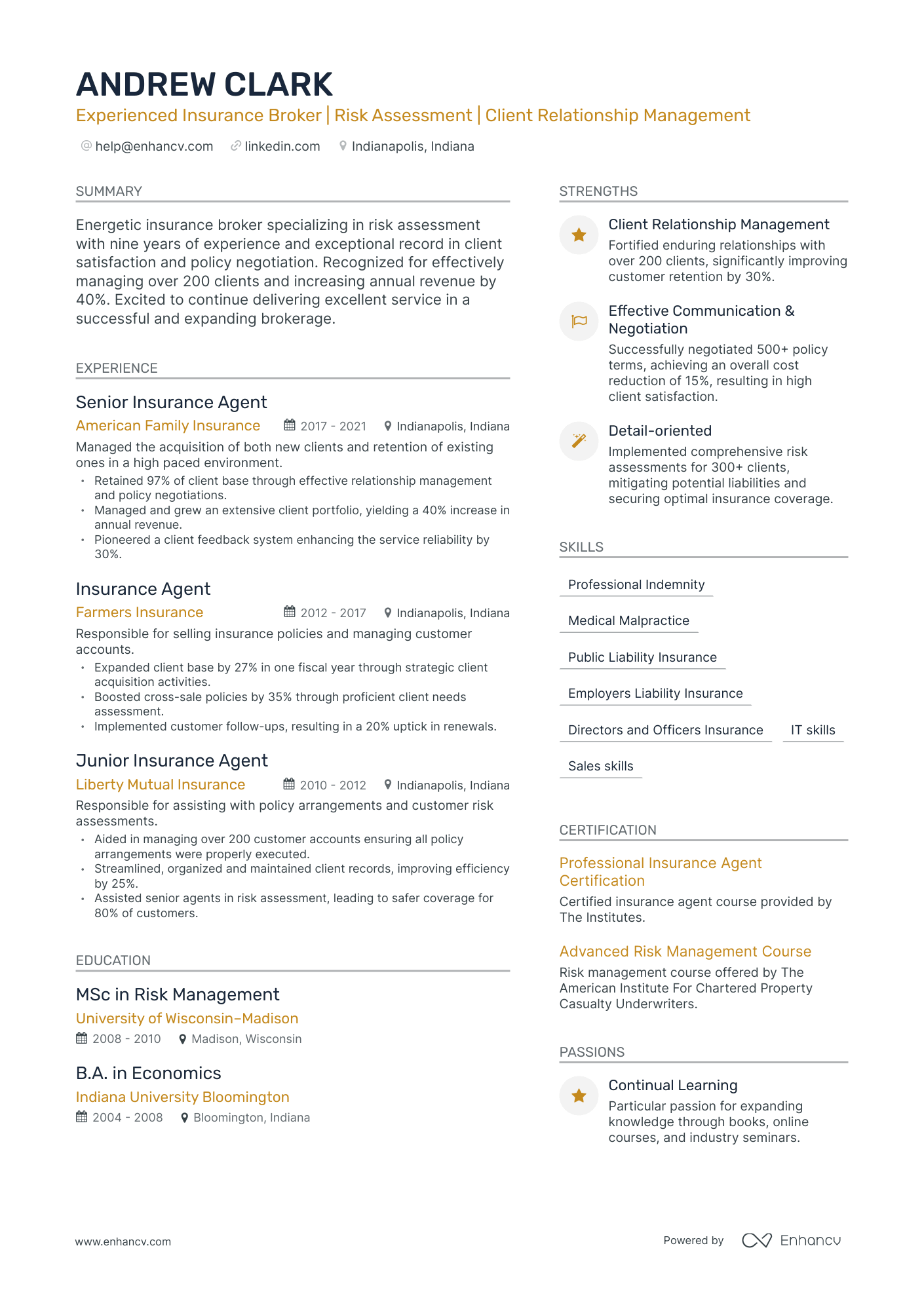 5 Insurance Broker Resume Examples & Guide for 2023