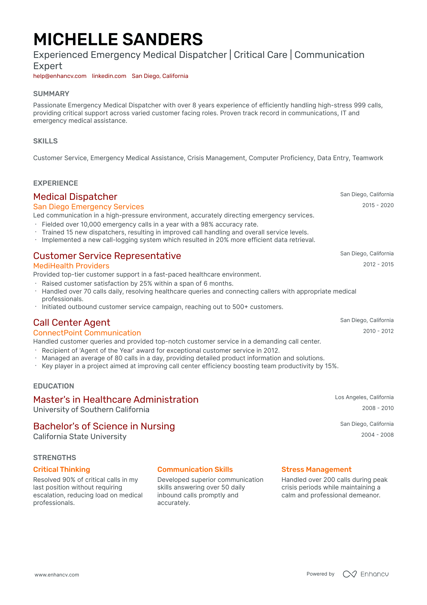 10 Emergency Dispatcher Resume Examples & Guide for 2026