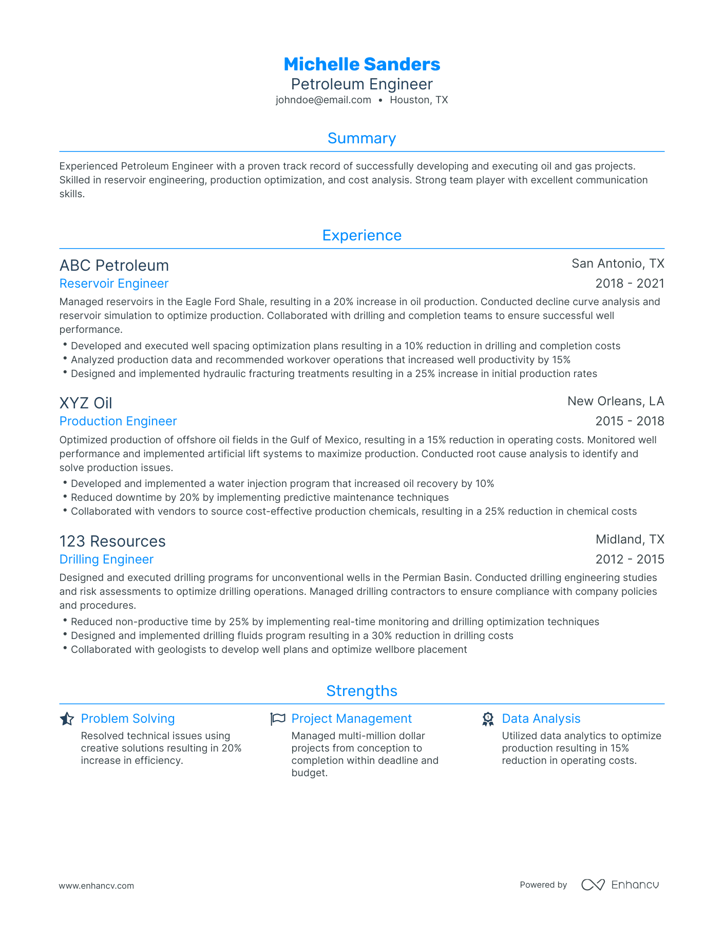 5 Petroleum Engineer Resume Examples & Guide for 2024