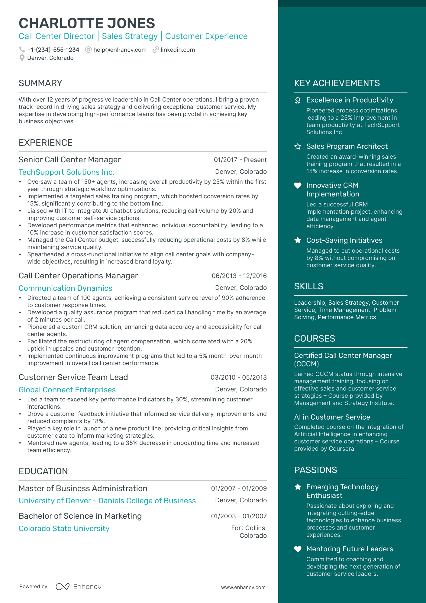 10 Call Center Director Resume Examples, Templates & Guide for 2026