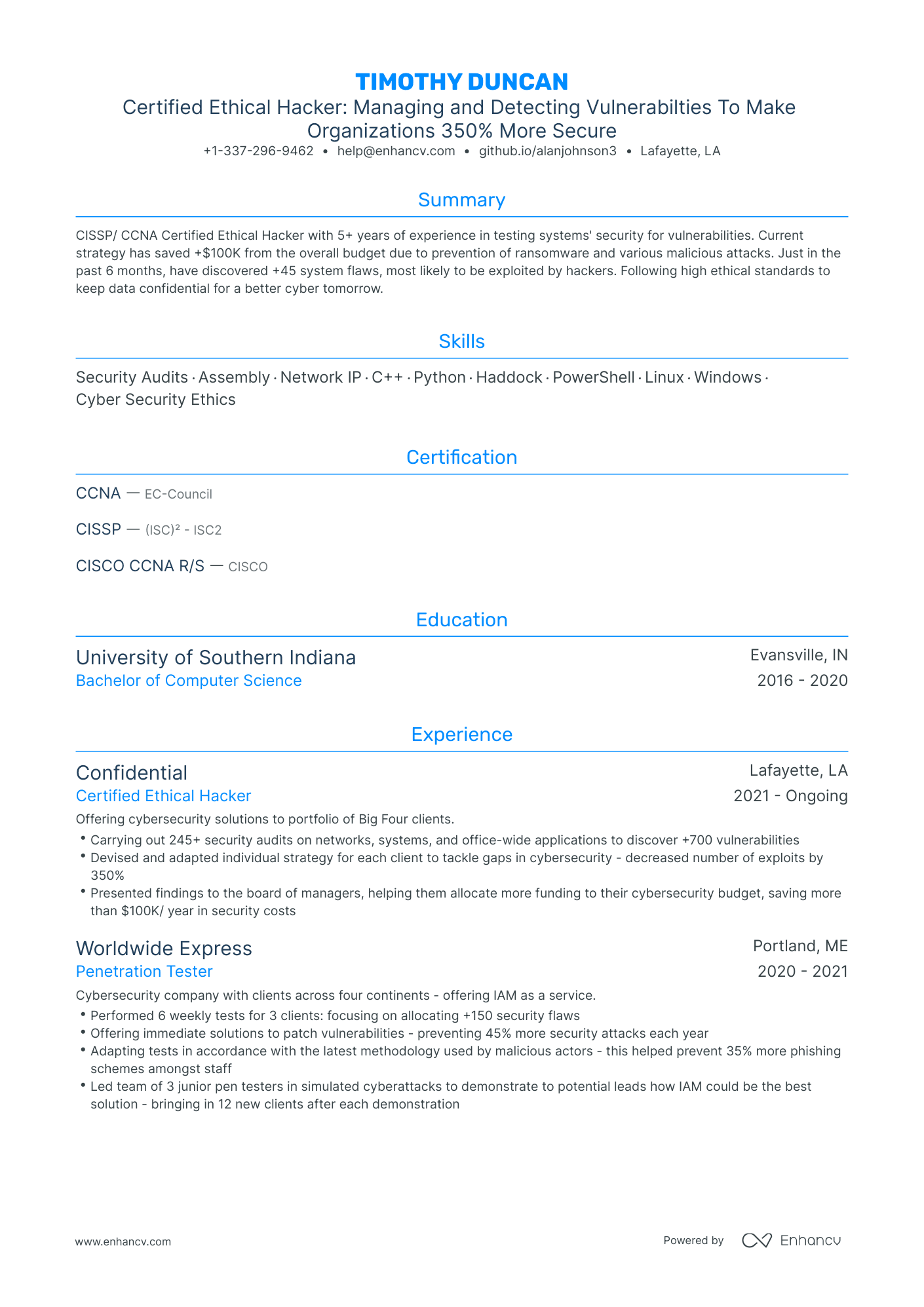 5 Ethical Hacker Resume Examples & Guide for 2023