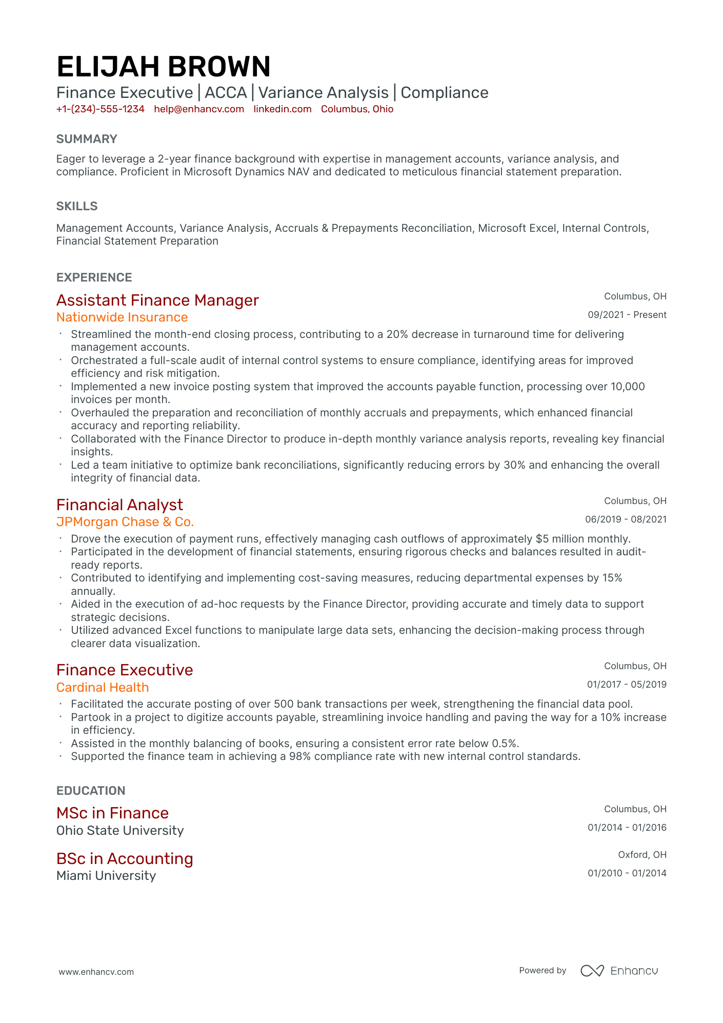 10 Finance Executive Resume Examples, Templates & Guide for 2026