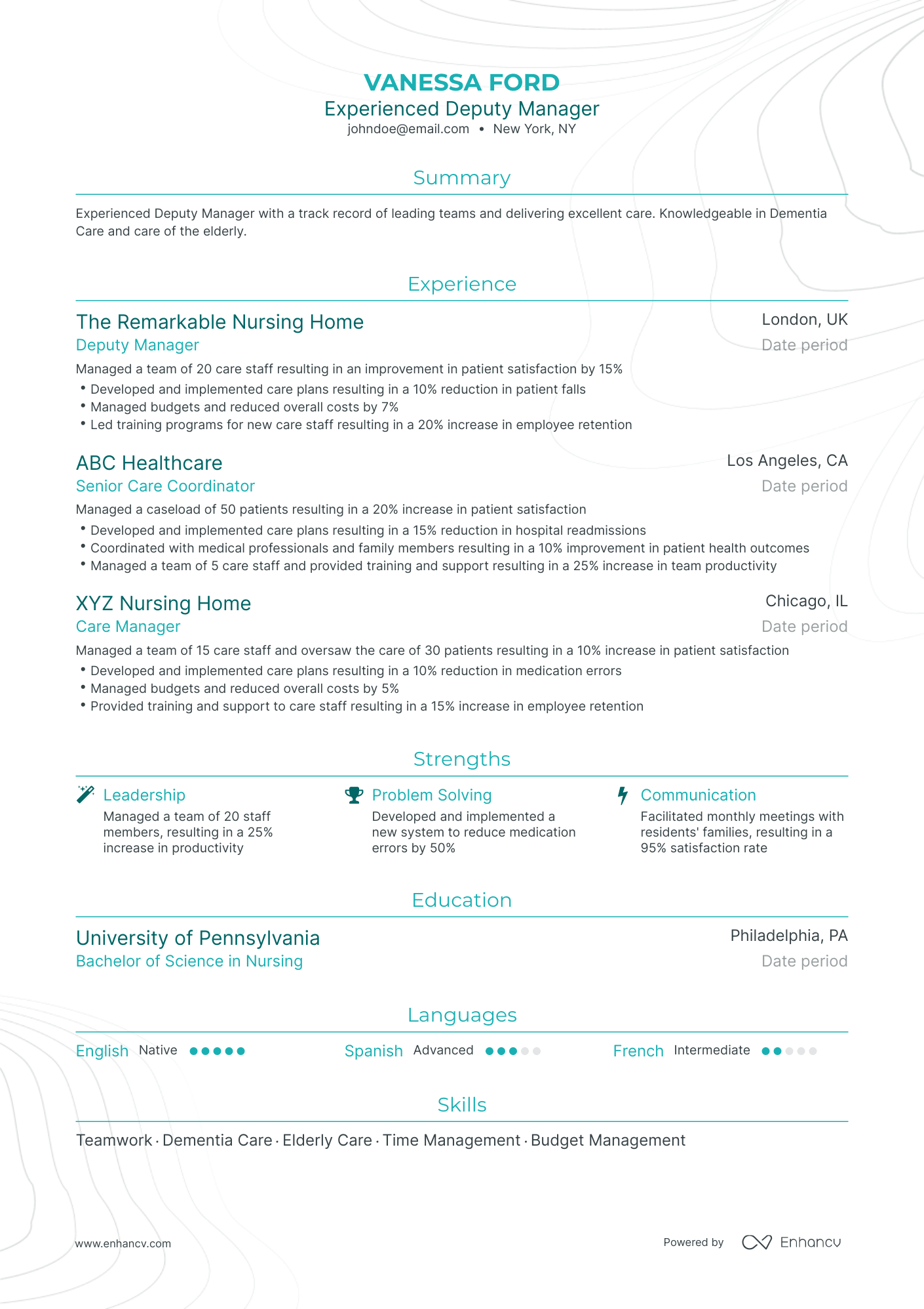 5 Deputy Manager Resume Examples & Guide for 2024