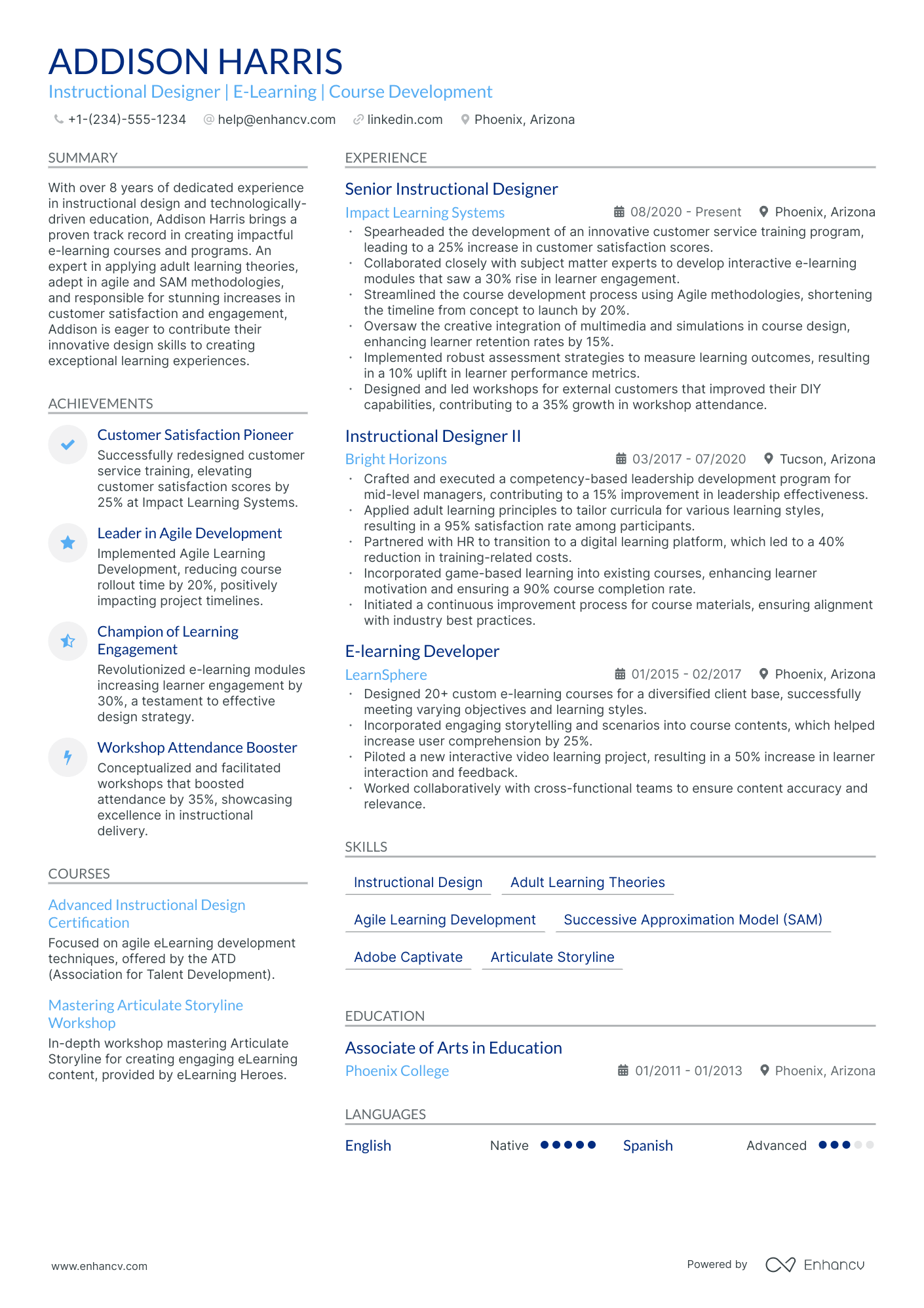 2 Instructional Designer Resume Examples & Guide for 2024