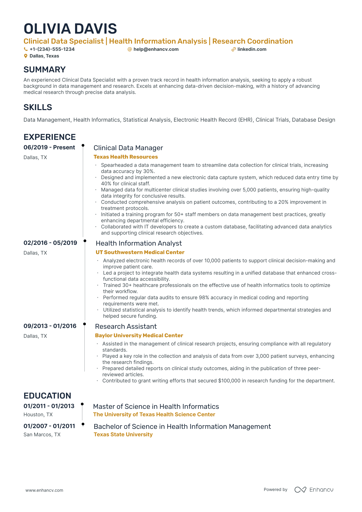 10 Clinical Data Analyst Resume Examples & Guide for 2026