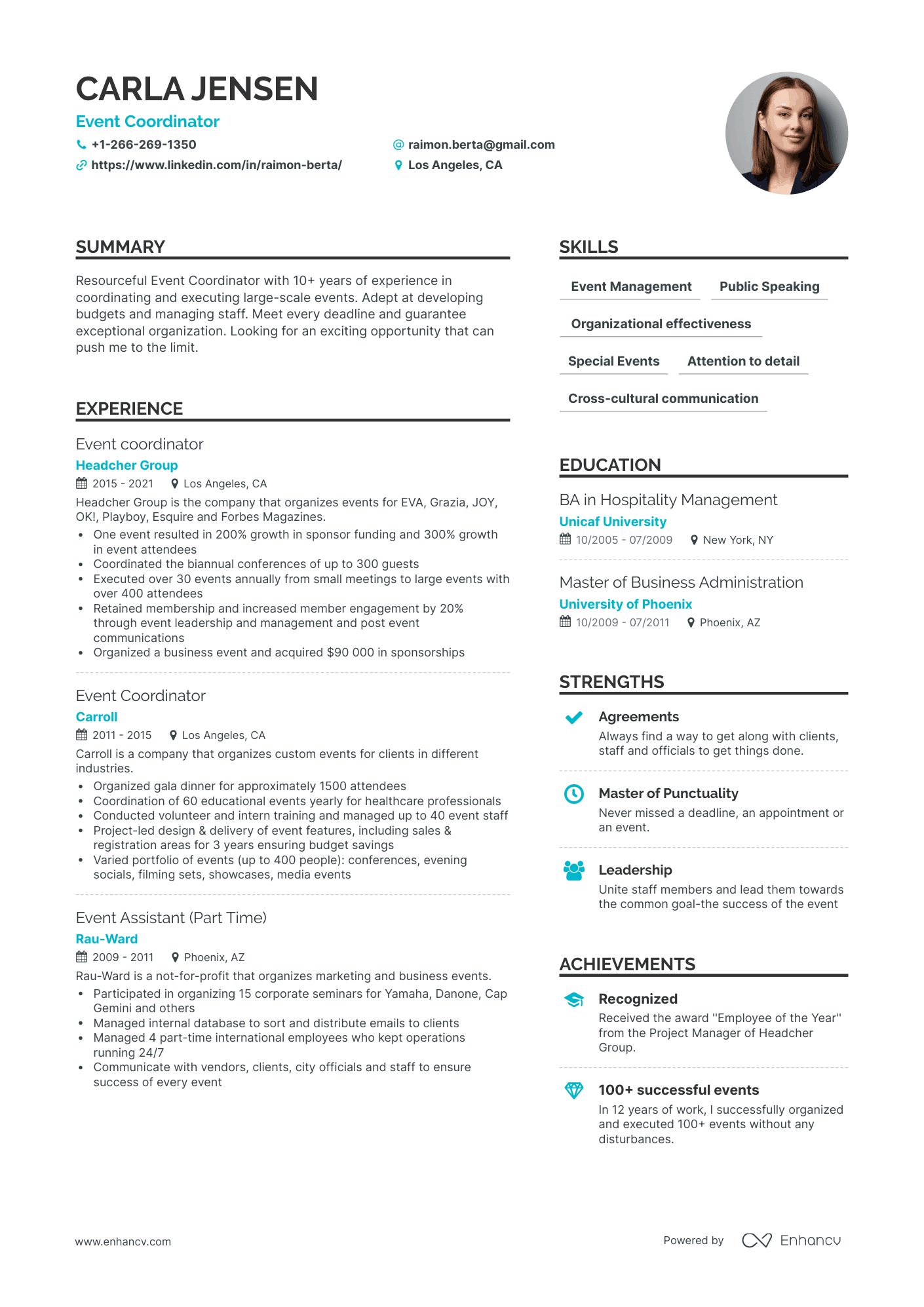 5 Event Coordinator Resume Examples & Guide for 2024