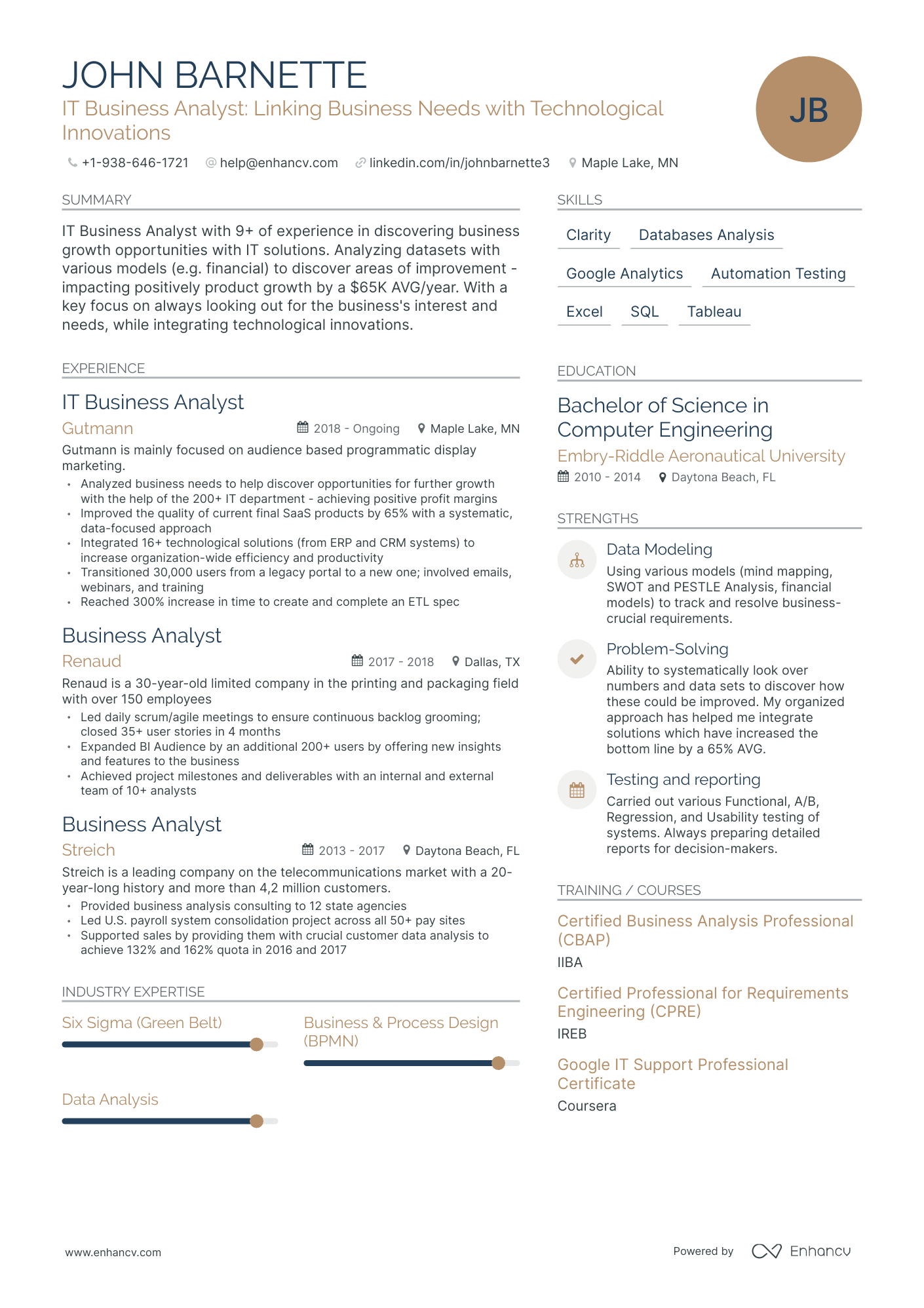 5 IT Business Analyst Resume Examples & Guide for 2024