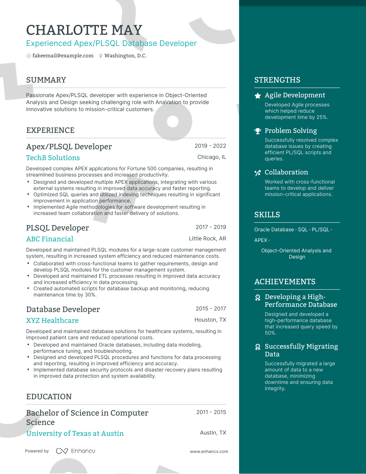 5 Database Developer Resume Examples & Guide for 2024