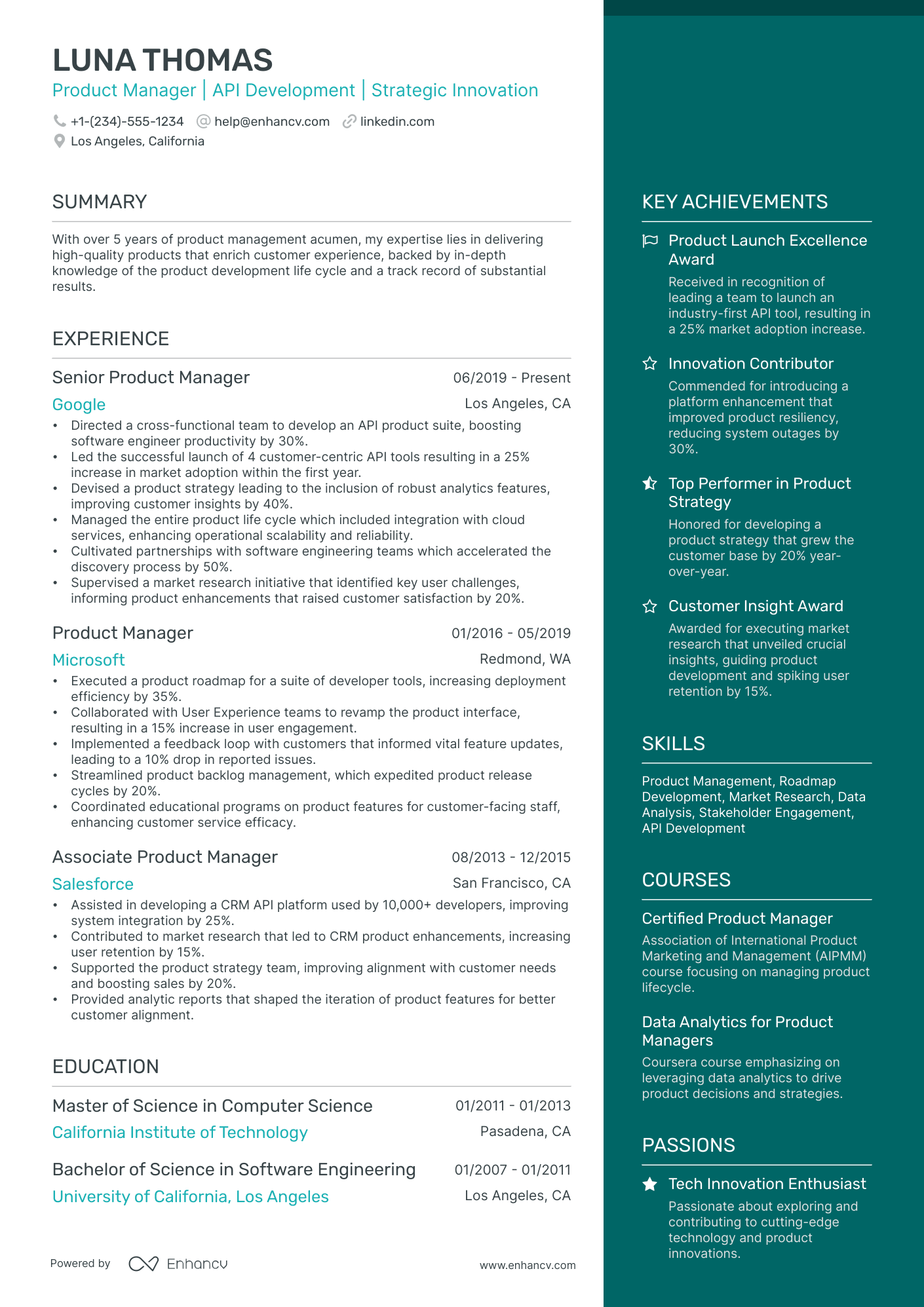 10 API Product Manager Resume Examples & Guide for 2025