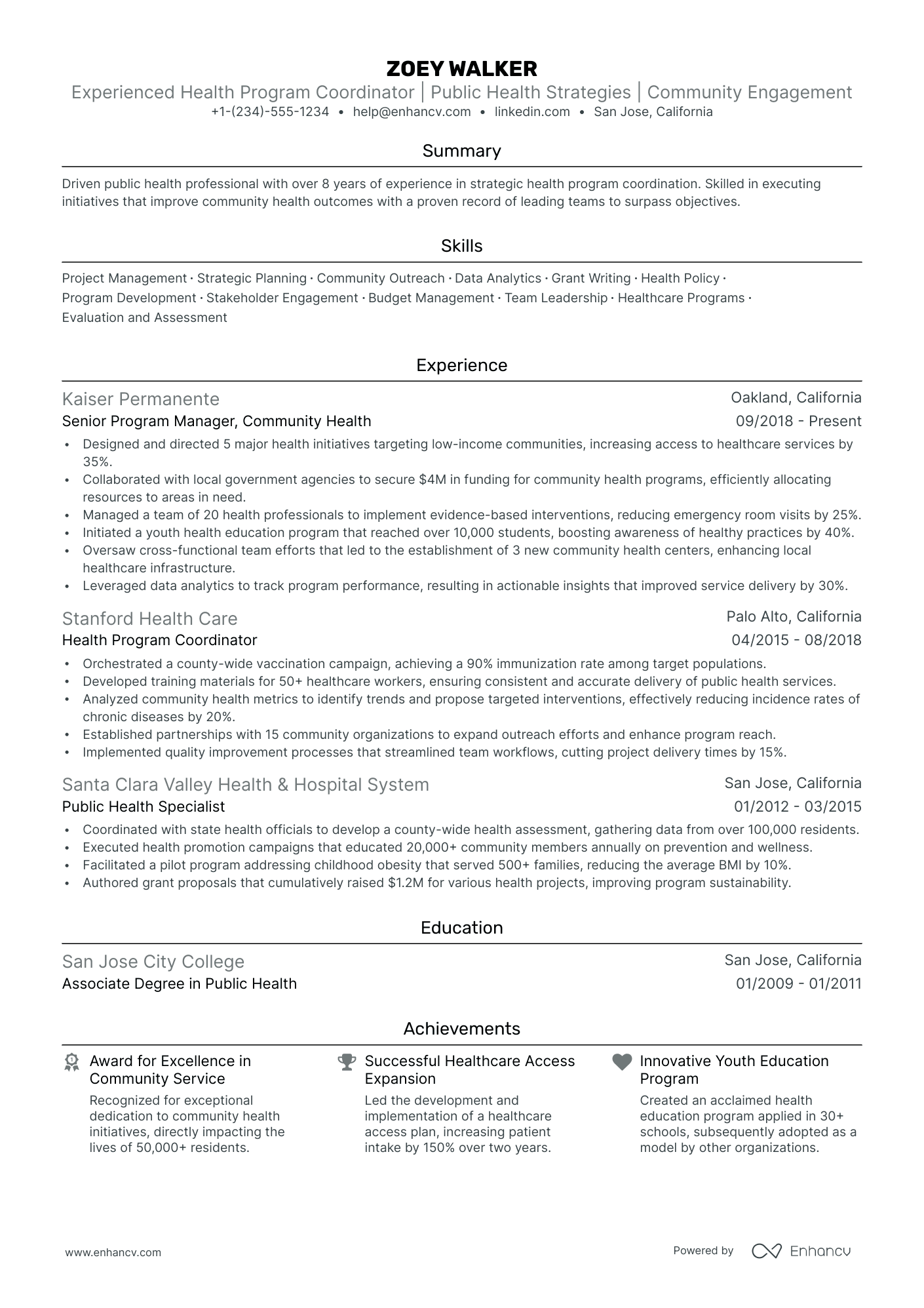 5 Public Health Resume Examples & Guide for 2024