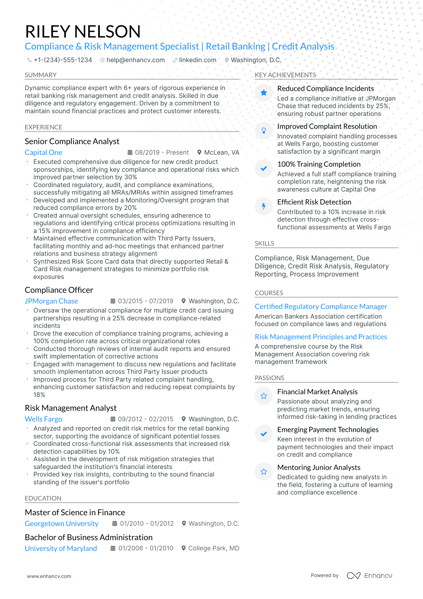 10 Risk Manager Resume Examples & Guide for 2025