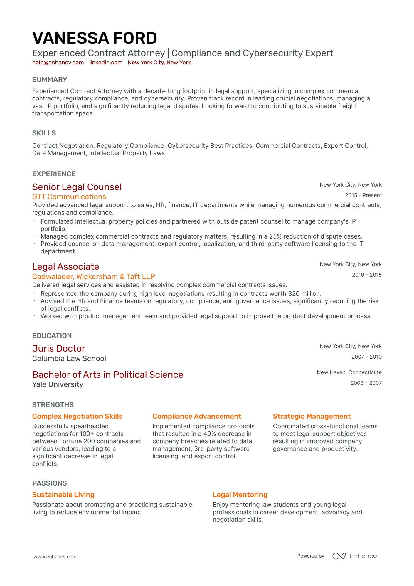 10 Contract Attorney Resume Examples, Templates & Guide for 2026