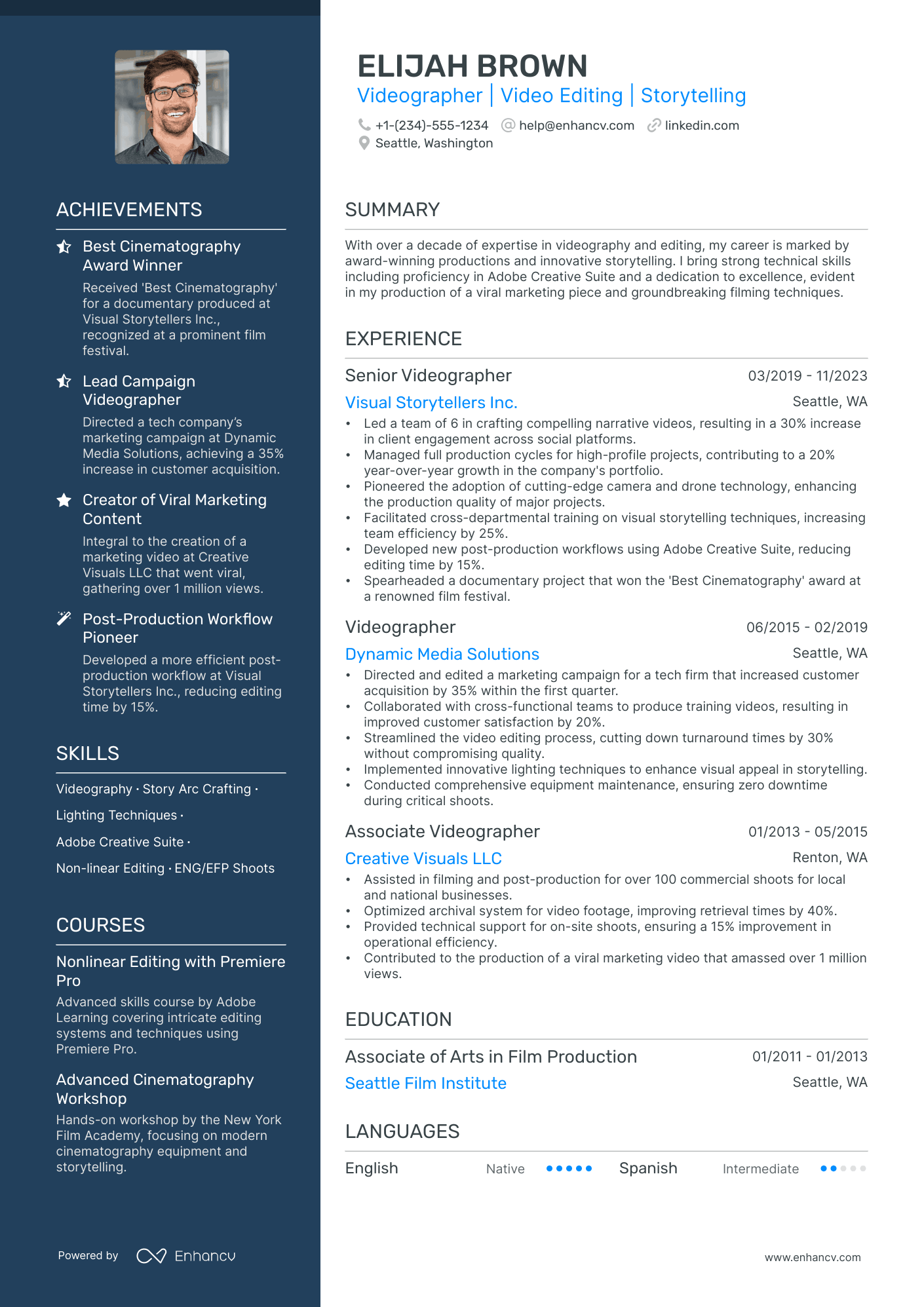 5 Videographer Resume Examples & Guide for 2025