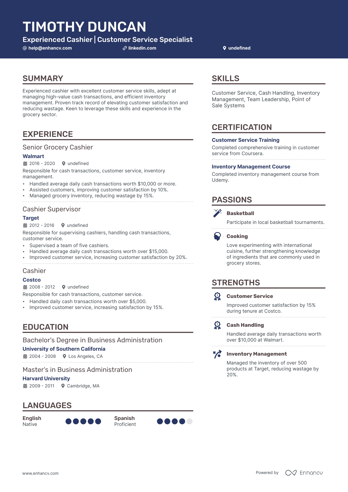 10 Grocery Store Cashier Resume Examples & Guide for 2026